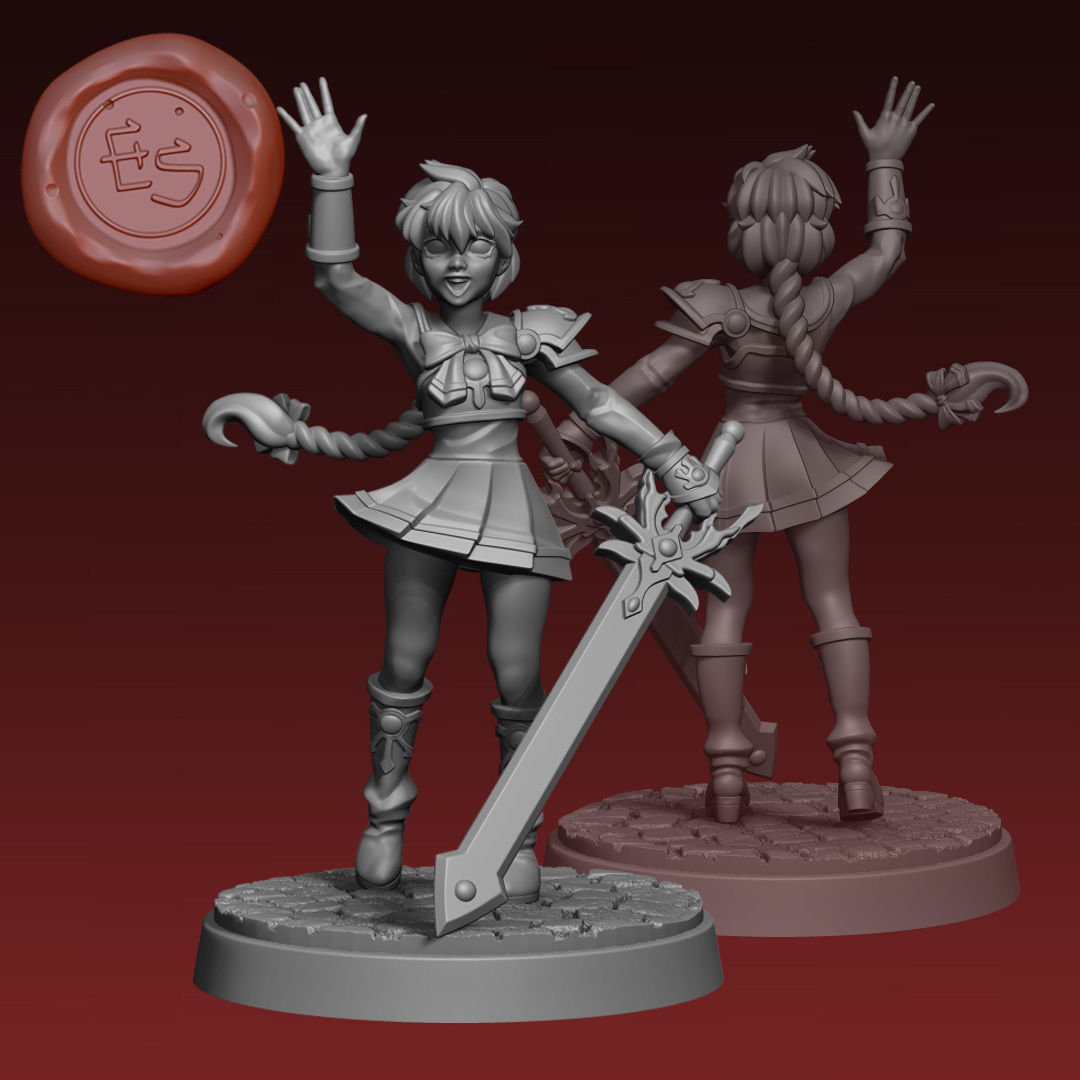 Hikaru Shidou - Magic Knight Rayearth - 32mm Miniature 3D model 3D ...