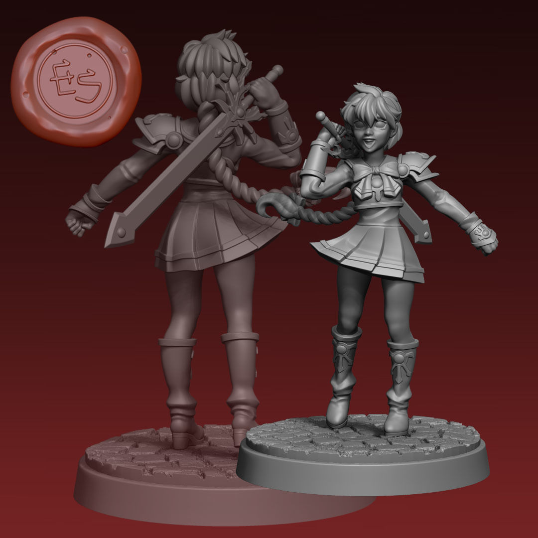 Hikaru Shidou - Magic Knight Rayearth - 32mm Miniature 3D model 3D ...