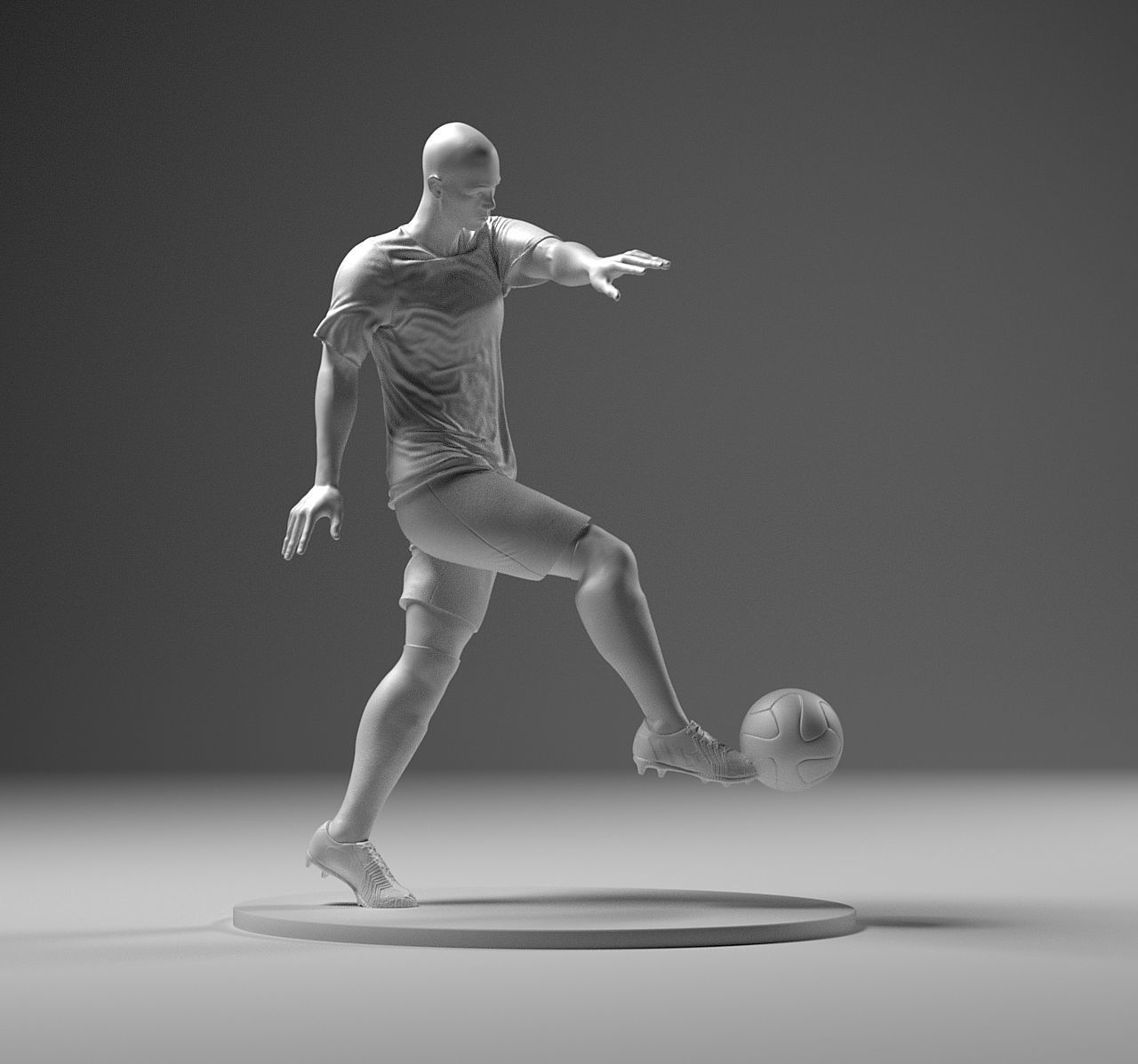 Footballer 04 Footstrike 03 Stl 3D model 3D printable | CGTrader