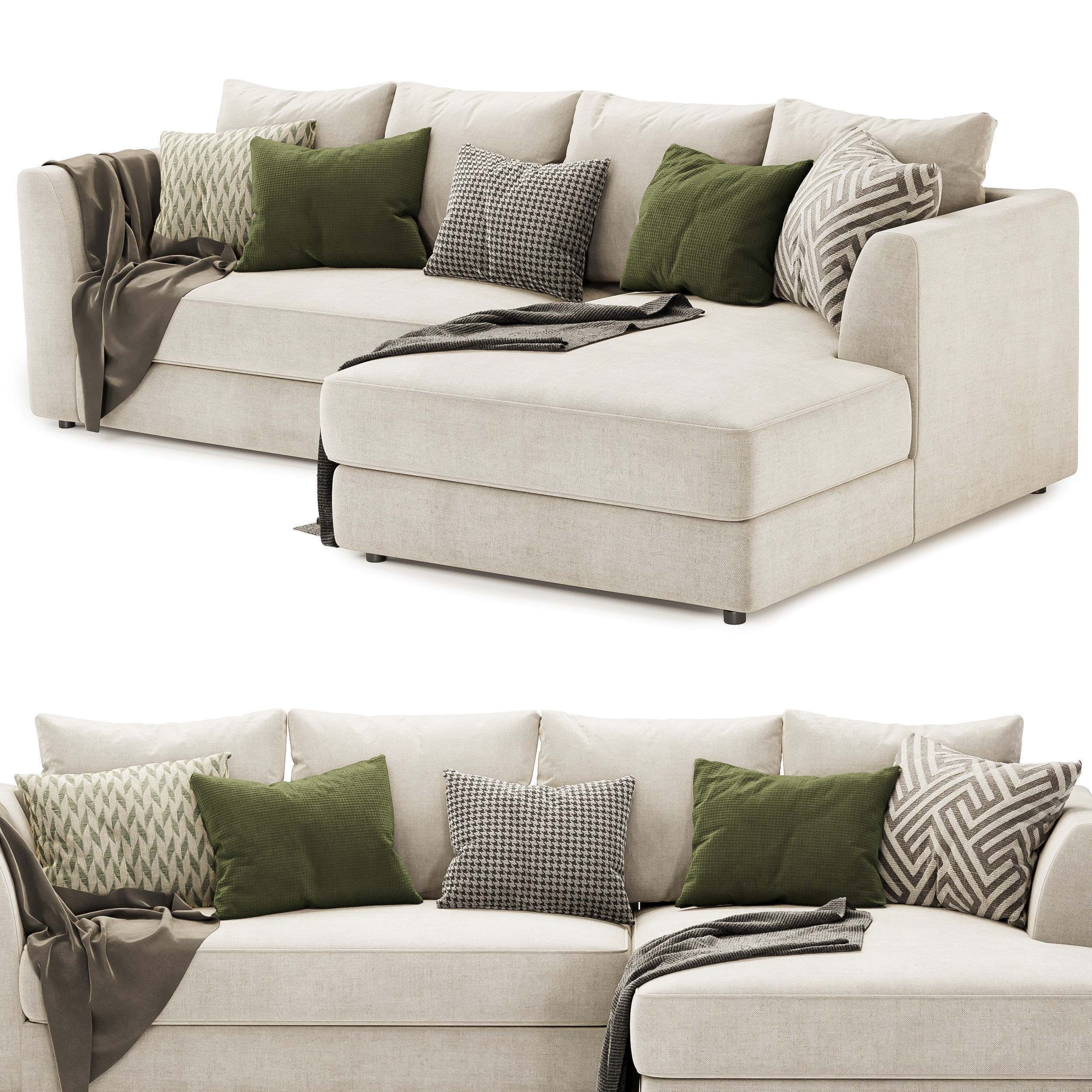 Hadleigh L Shaped Small Corner Chaise Sofa 3D model | CGTrader