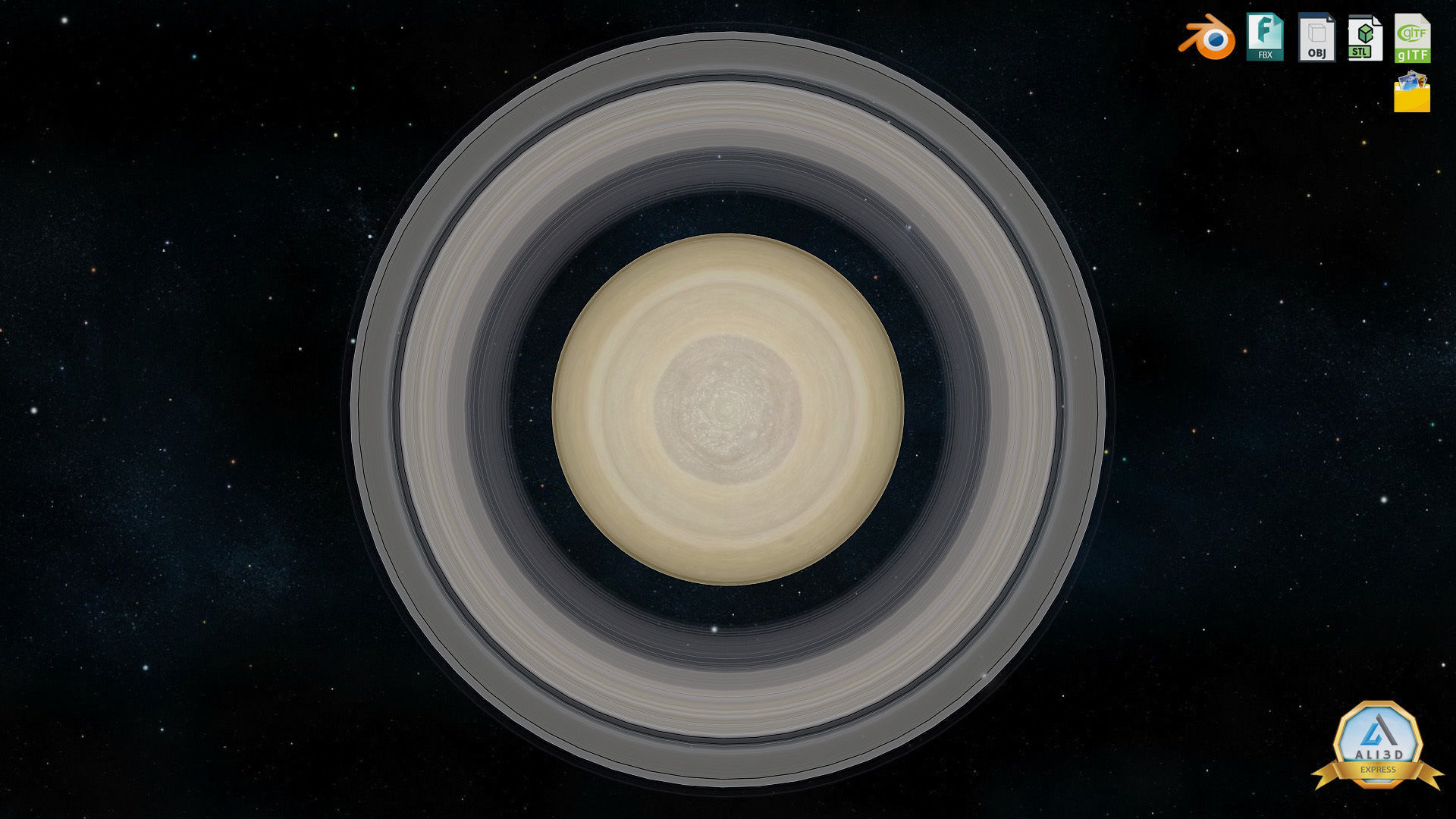3D model Detailed Saturn with rings Planet in Space 8k Textures VR / AR / low-poly | CGTrader