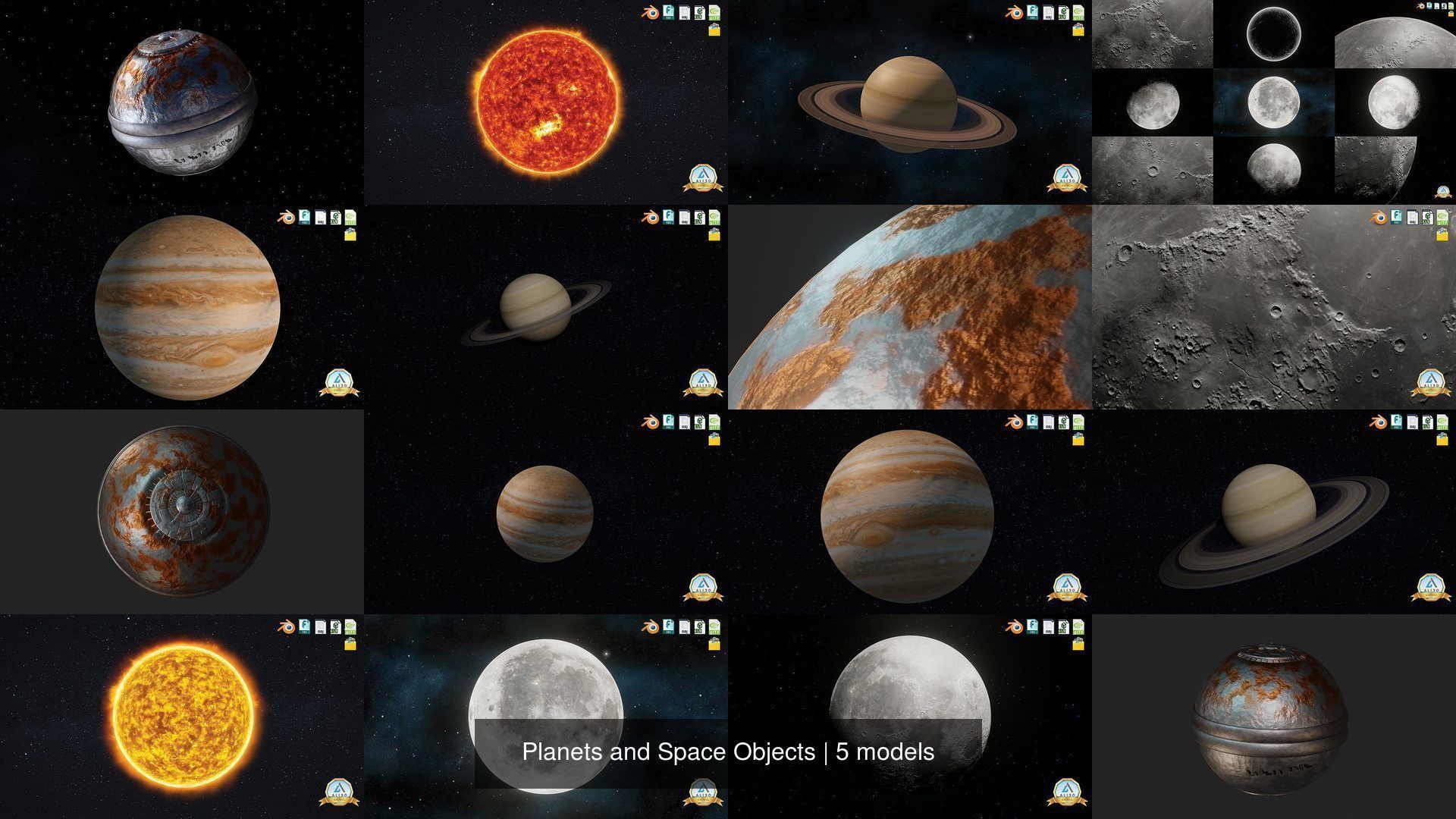 3D Model Collection Planets and Space Objects VR / AR / low-poly | CGTrader