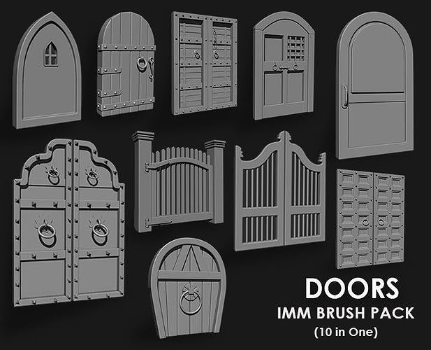 Doors Collection IMM Brush Pack 10 in One 3D model | CGTrader