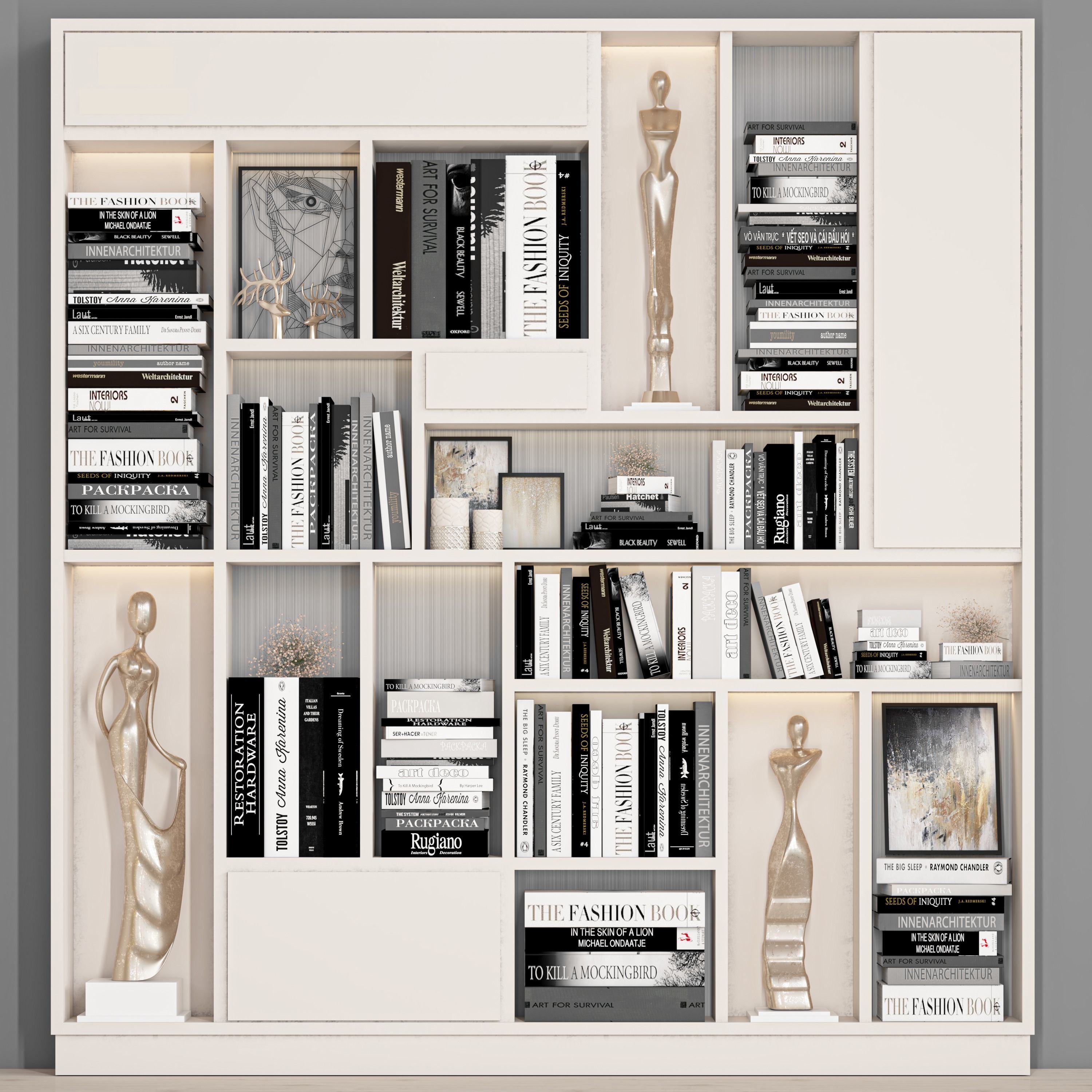 3D model bookcase and shelf VR / AR / low-poly | CGTrader