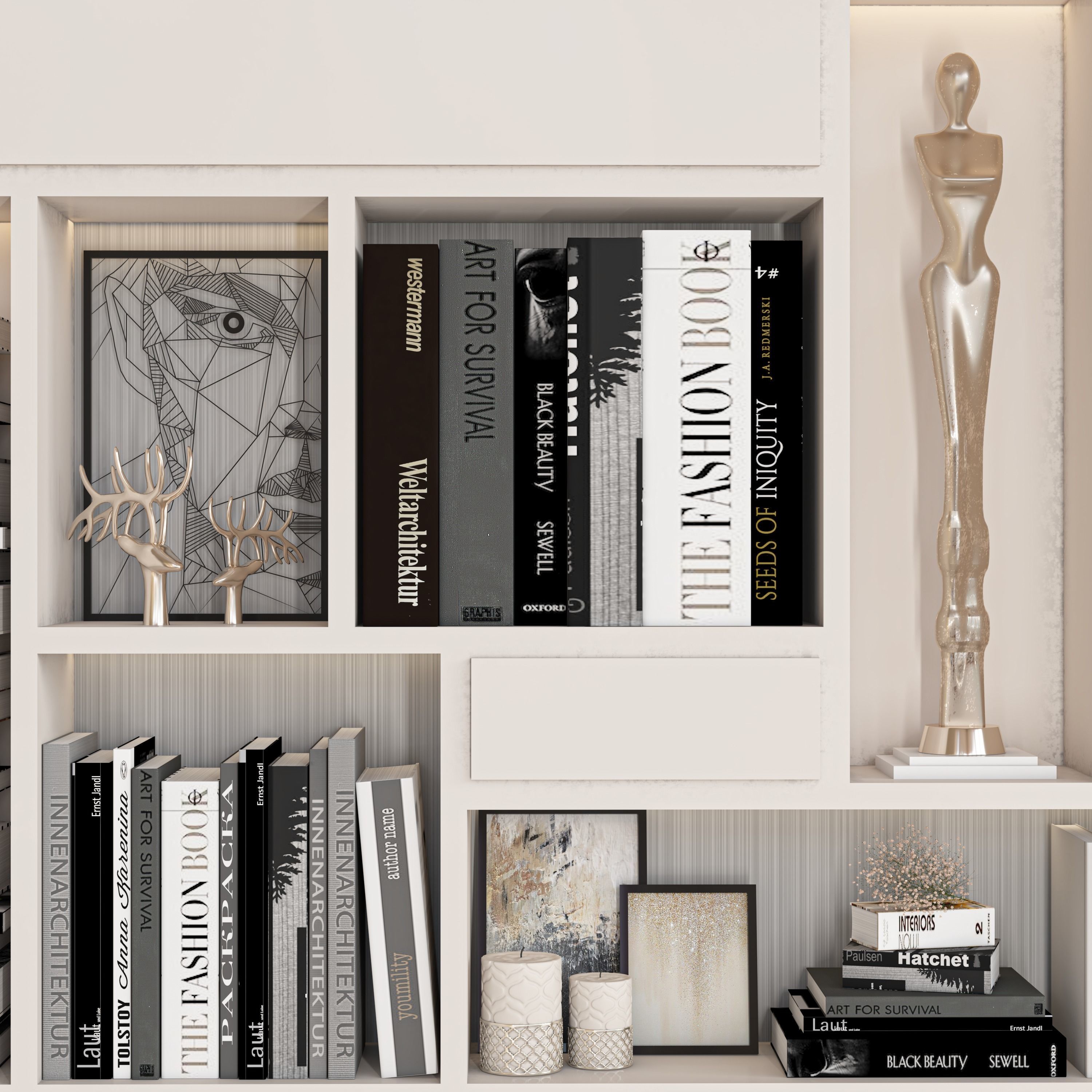 3D model bookcase and shelf VR / AR / low-poly | CGTrader