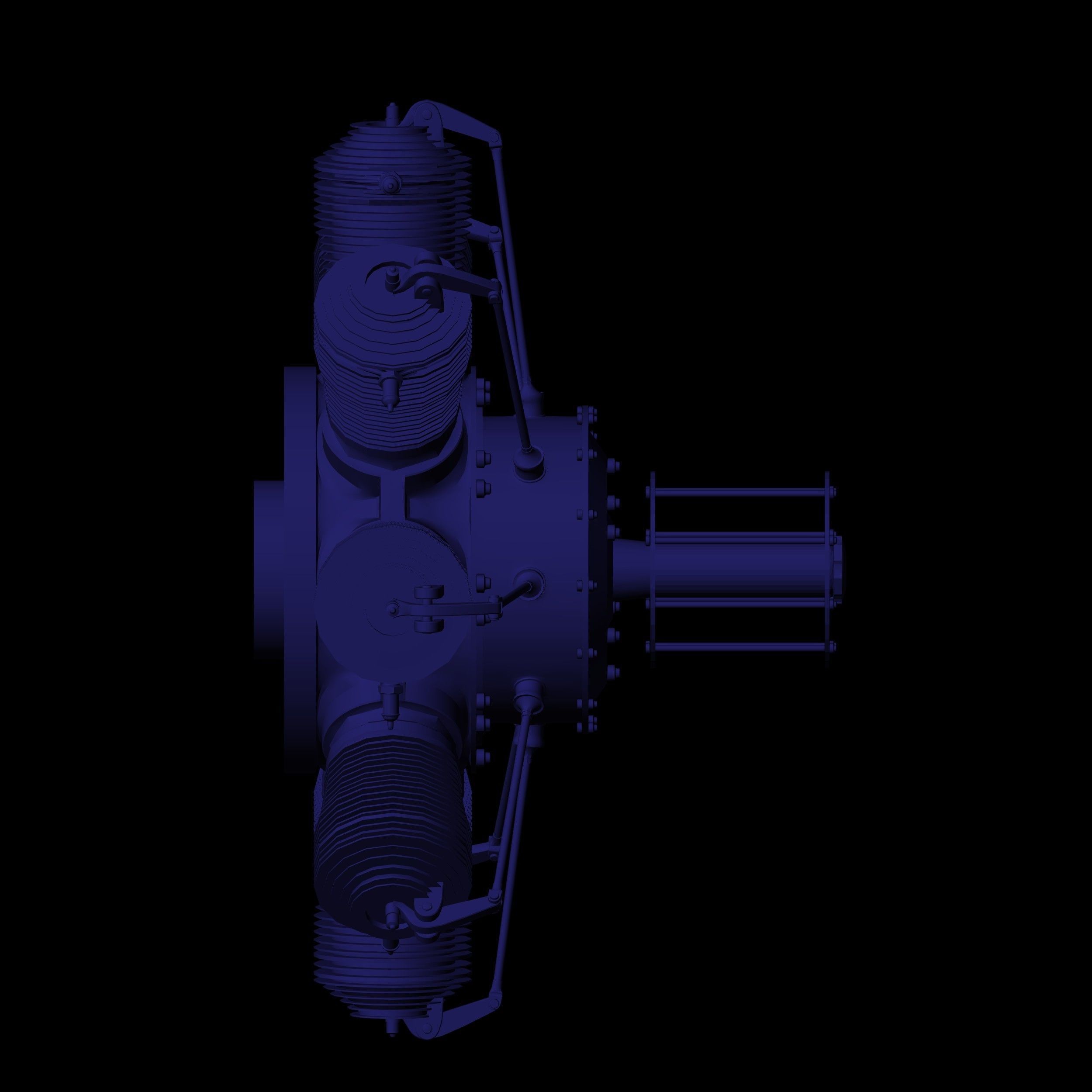 Rotary engine Gnome Monosoupape 3D print ready 3D model 3D printable ...