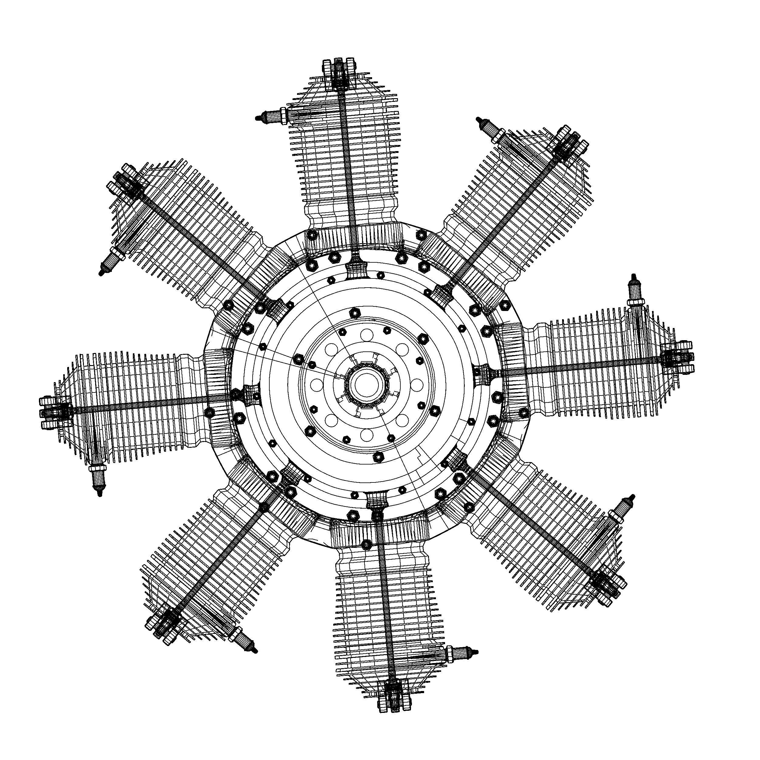Rotary engine Gnome Monosoupape 3D print ready 3D model 3D printable ...