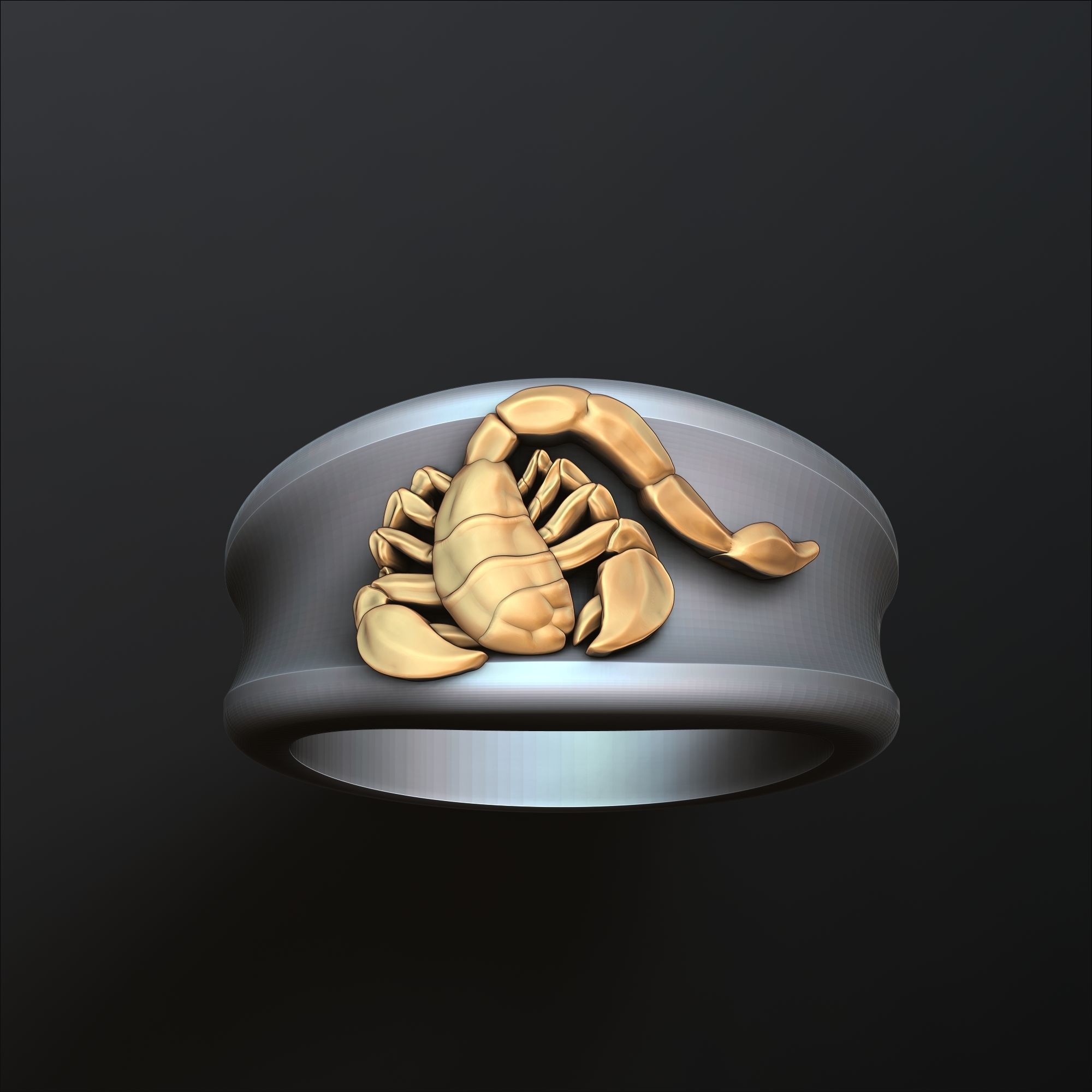 Zodiac Horoscope Scorpio Ring 3D model 3D printable | CGTrader