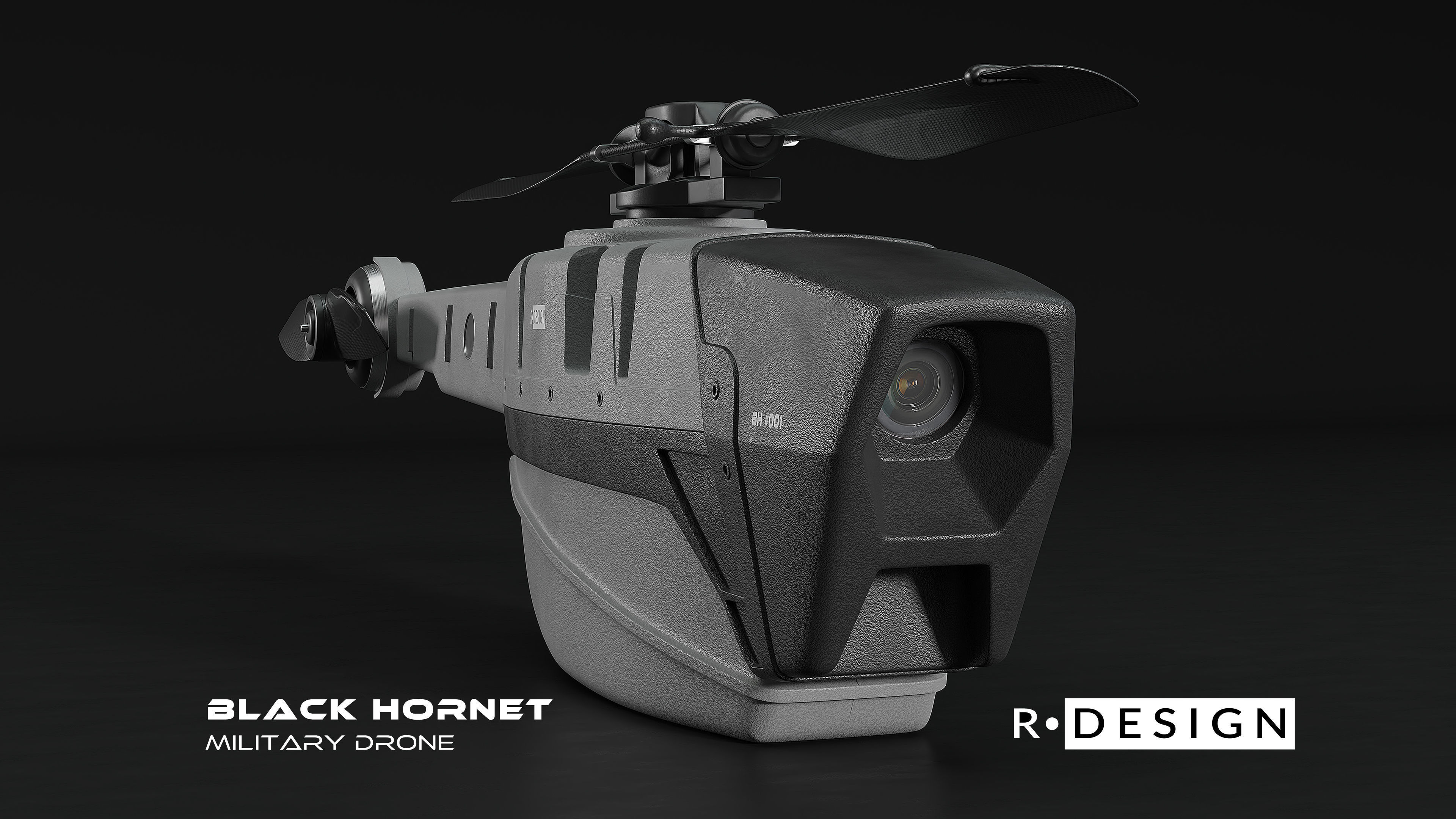 Black hornet drone 3D model animated rigged | CGTrader