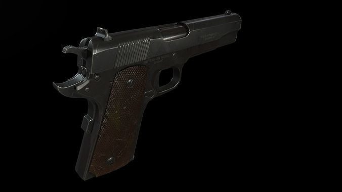 3D model Colt 1911 low Poly PBR VR / AR / low-poly | CGTrader
