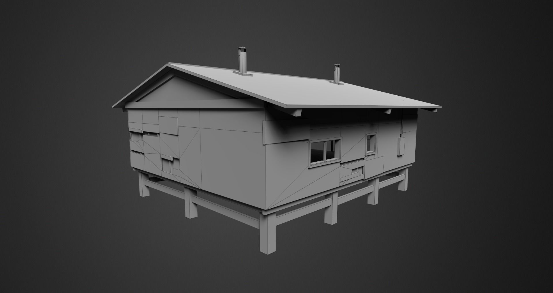 3D model Wooden barrack - game ready VR / AR / low-poly | CGTrader