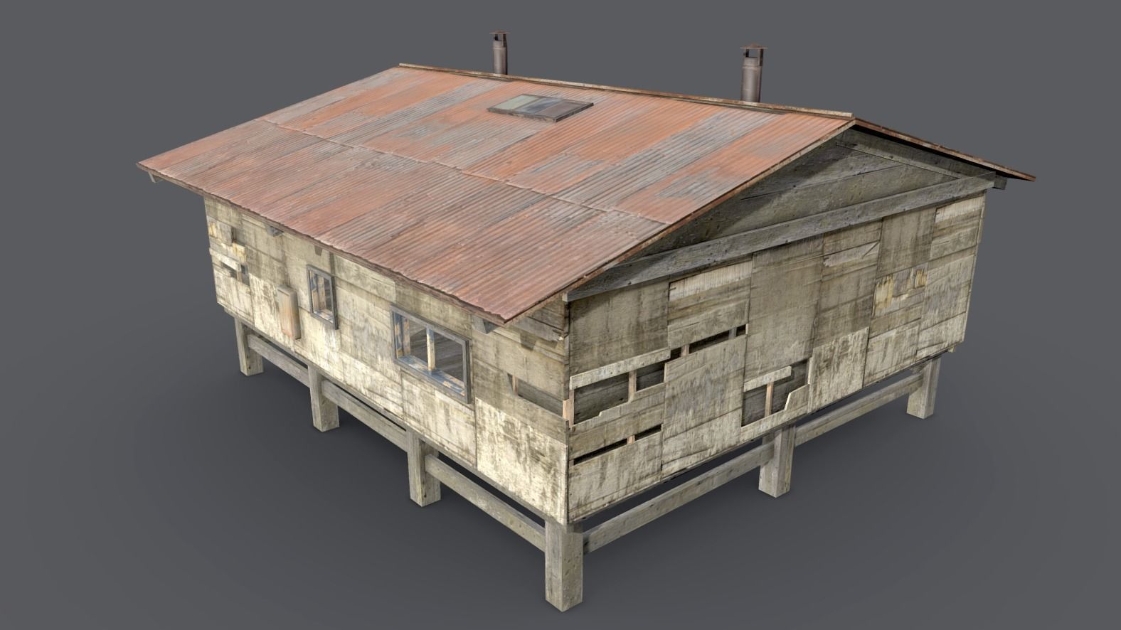 3D model Wooden barrack - game ready VR / AR / low-poly | CGTrader