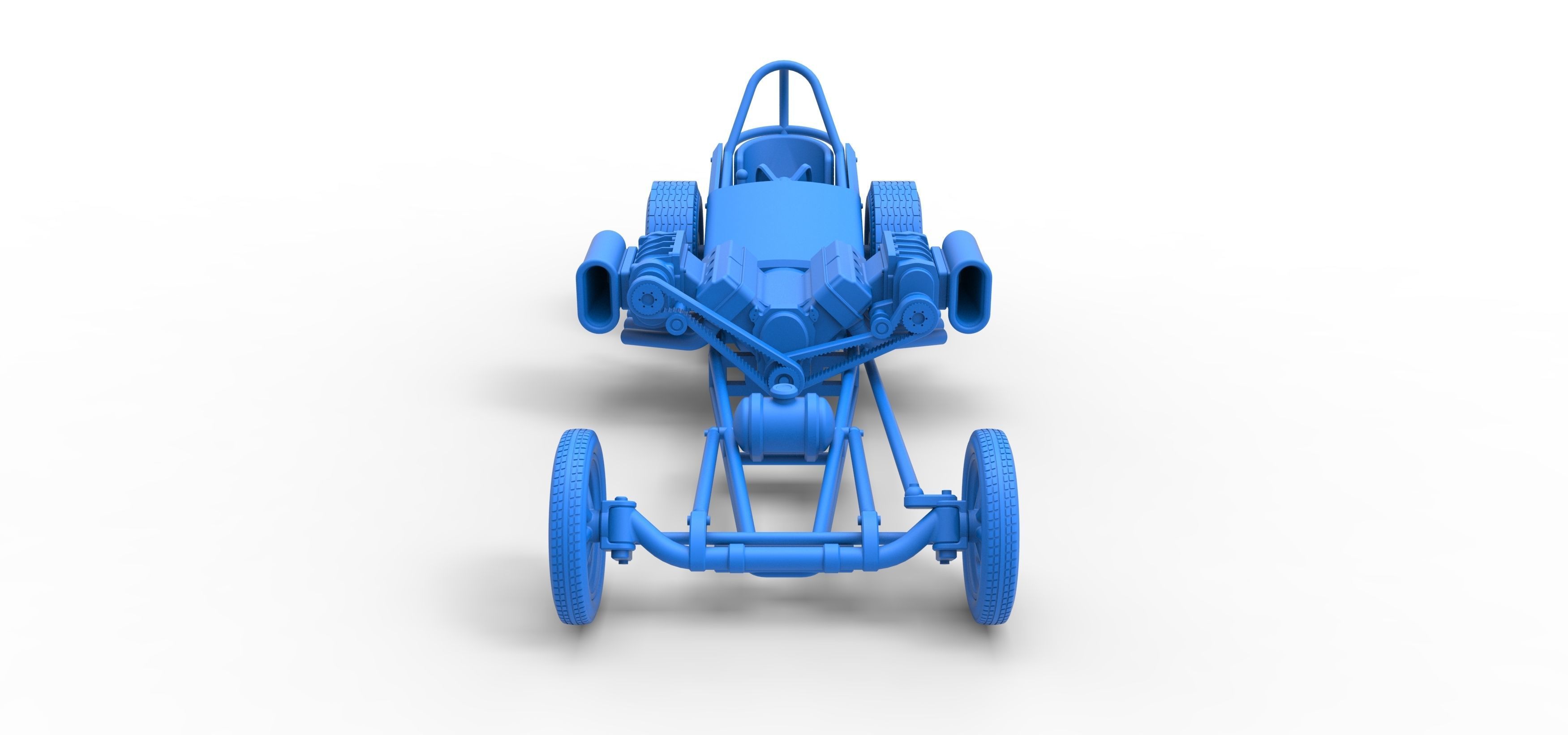 Front engine dragster with double supercharged V8 Scale 1 to 25 3D ...