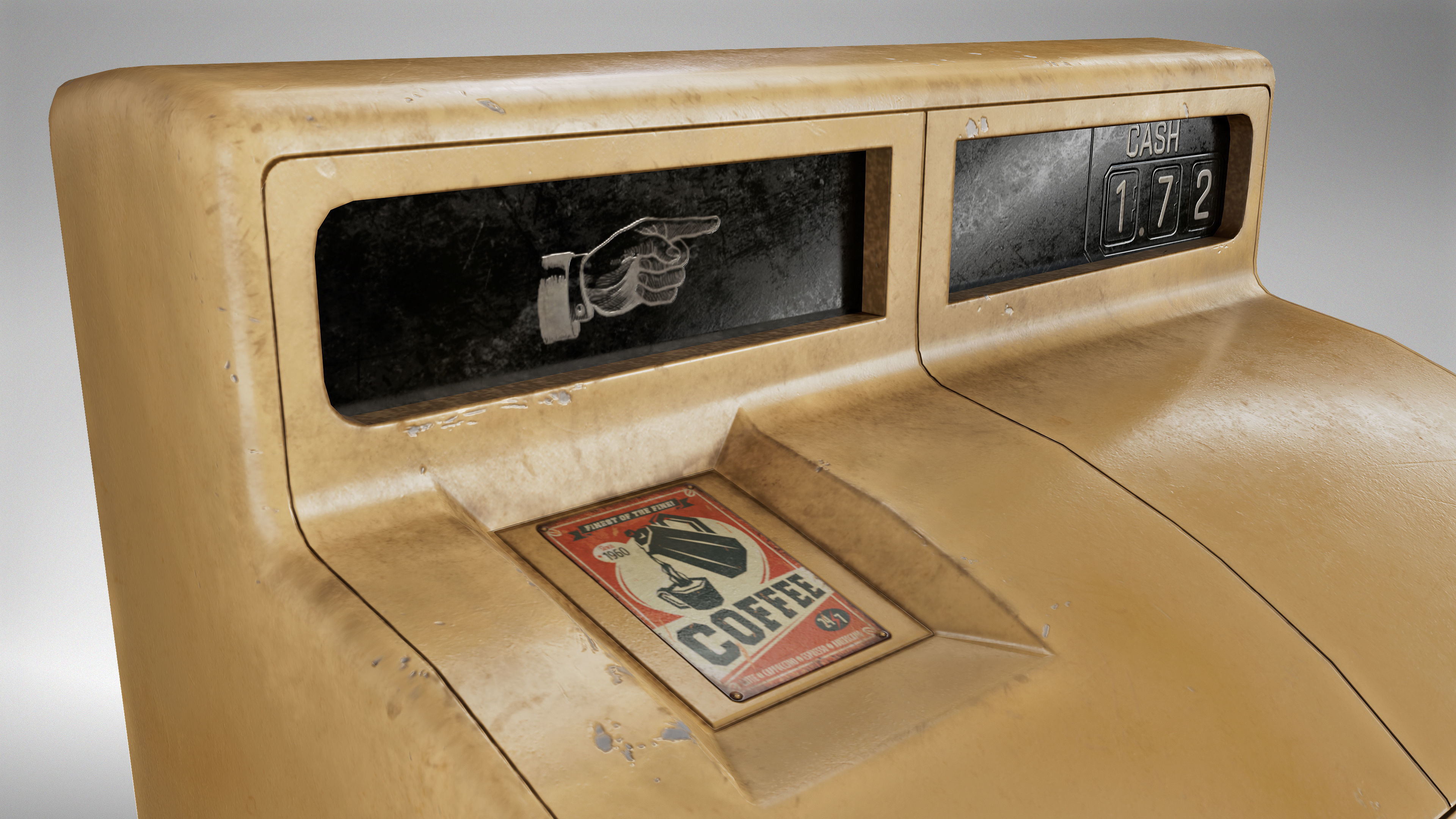 3D model Old Cash Register - Retro Diner Cash Machine VR / AR / low ...
