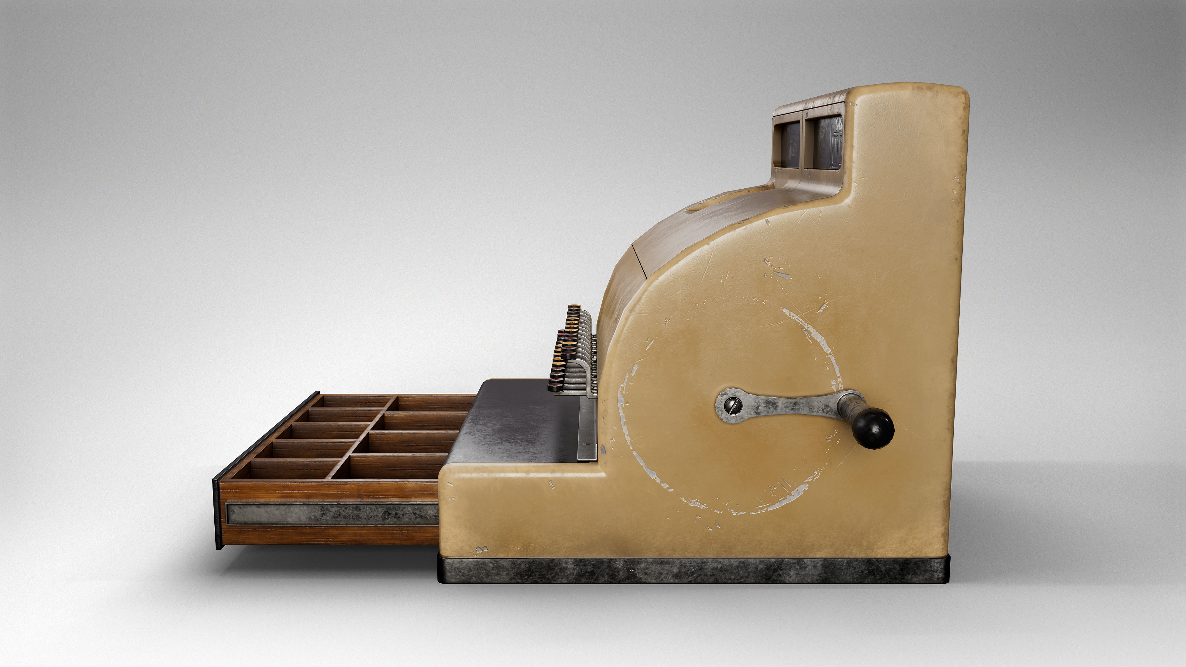 3D model Old Cash Register - Retro Diner Cash Machine VR / AR / low ...