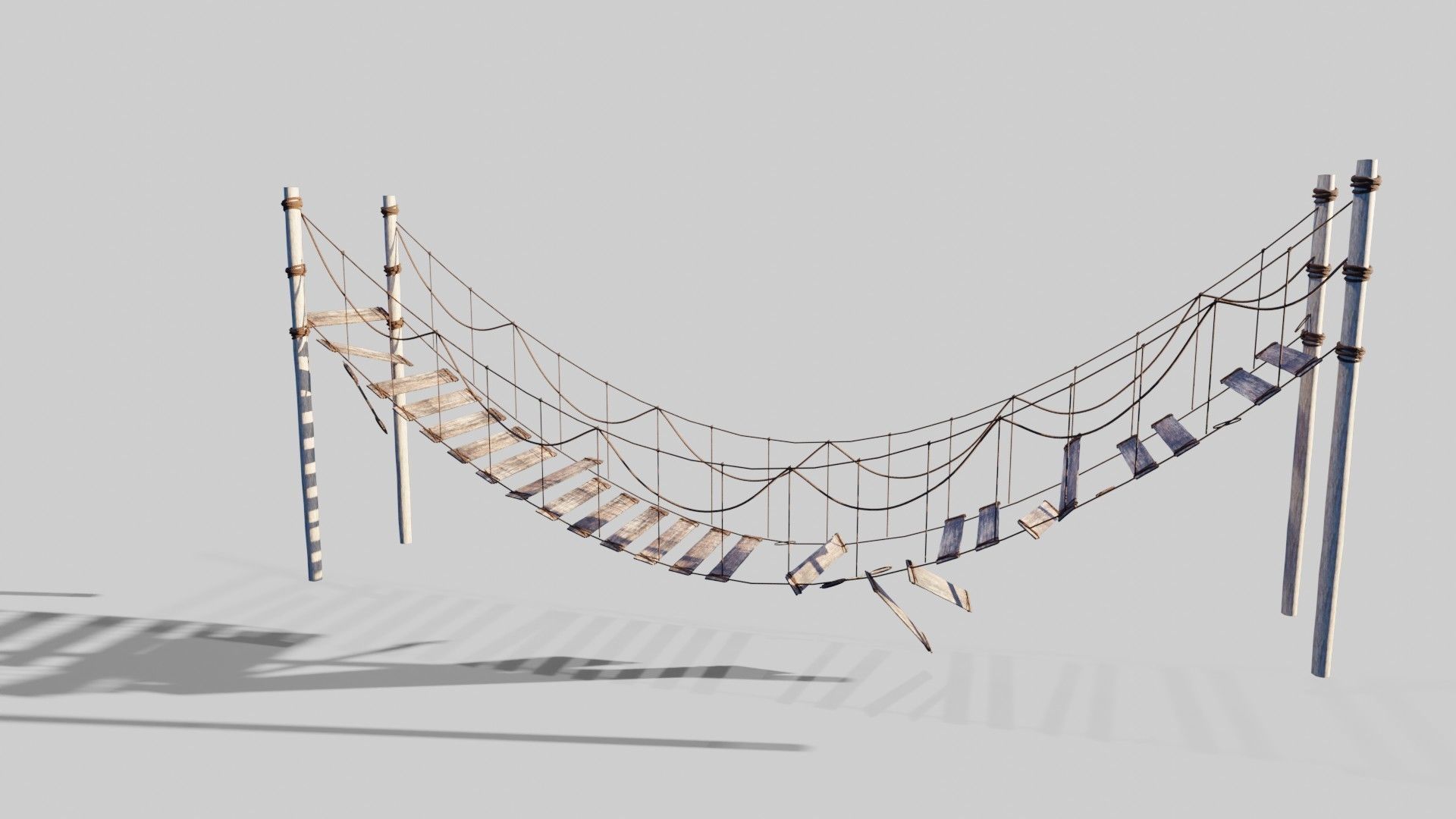 blender geometry nodes procedural rope bridge generator 3D model | CGTrader