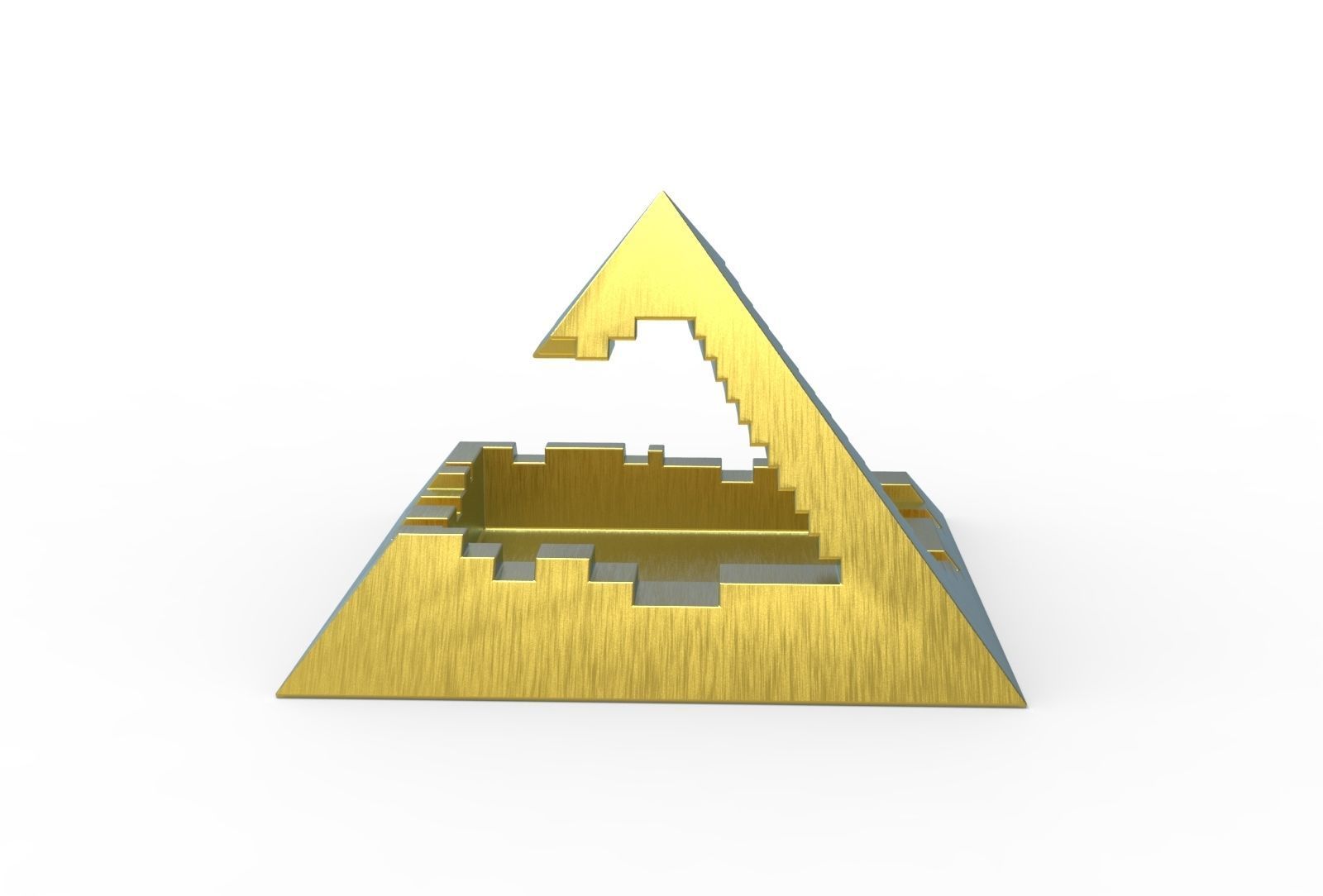 broken pyramid ashtray 3D model 3D printable | CGTrader