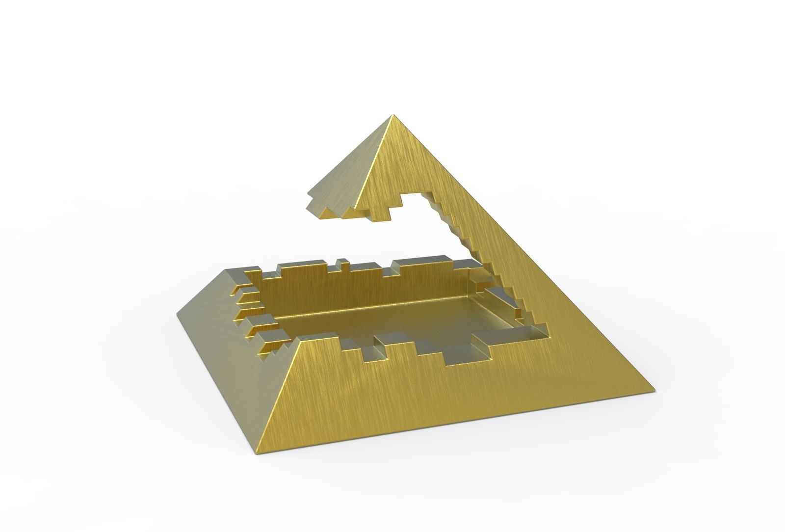 broken pyramid ashtray 3D model 3D printable | CGTrader