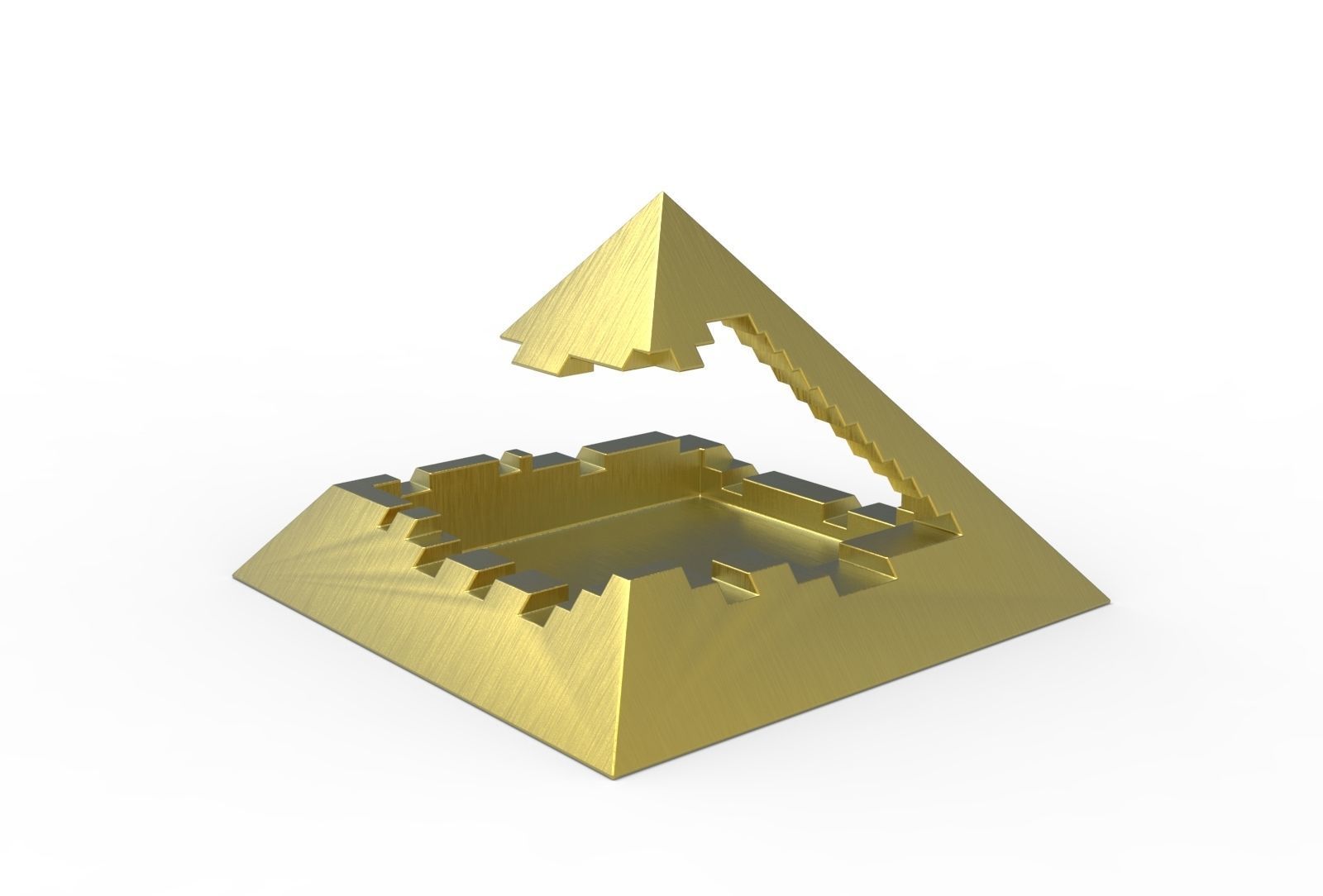 broken pyramid ashtray 3D model 3D printable | CGTrader