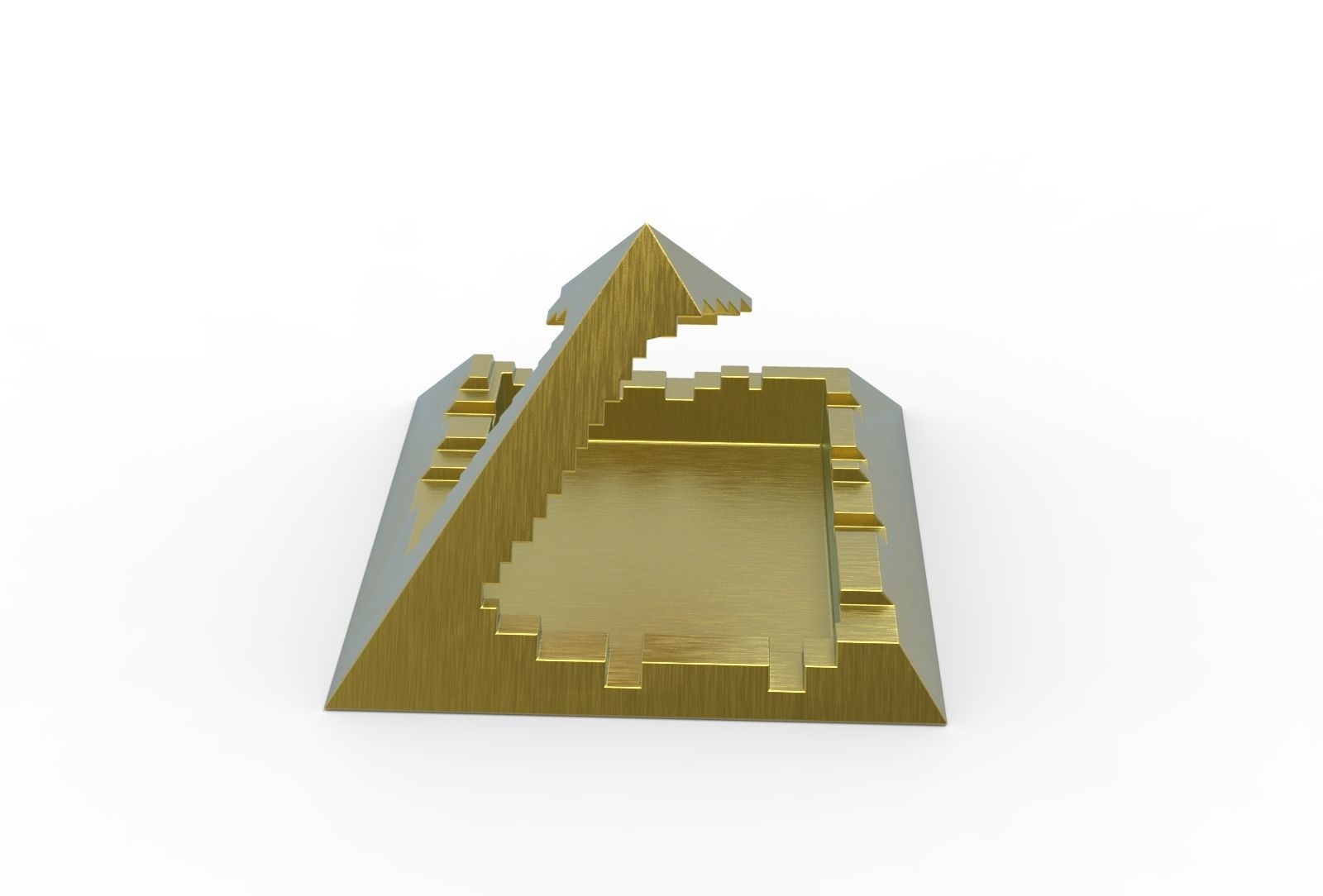 broken pyramid ashtray 3D model 3D printable | CGTrader