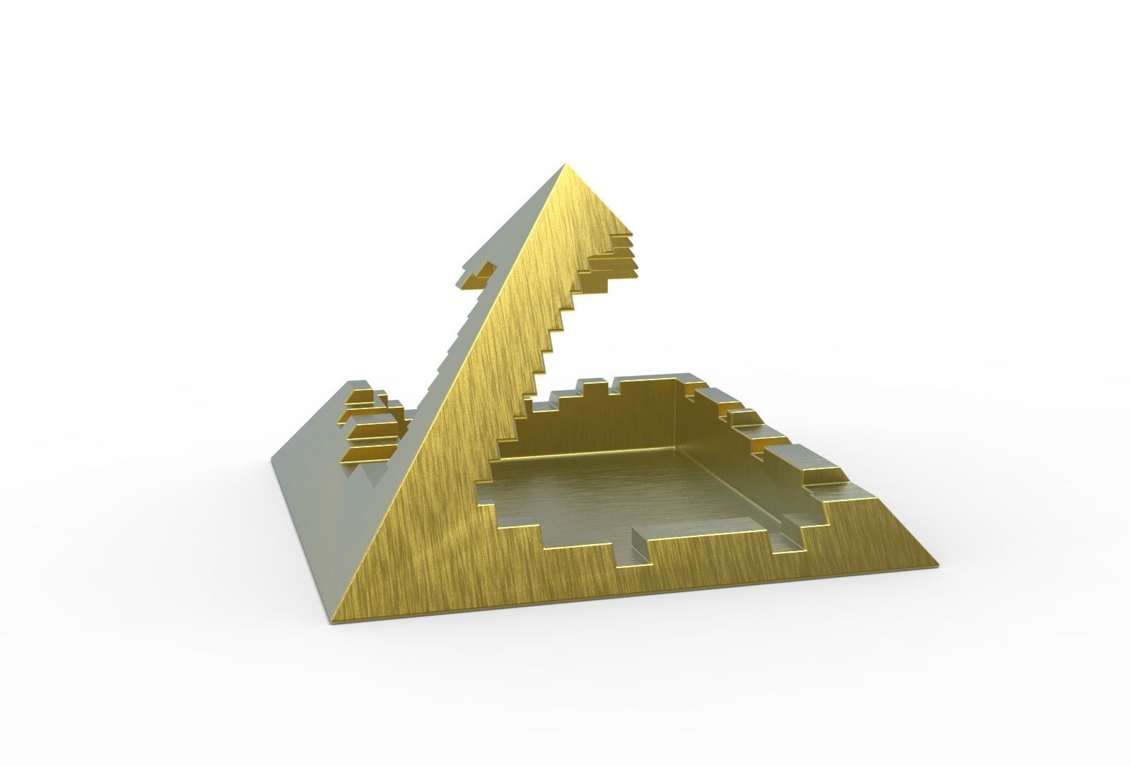 broken pyramid ashtray 3D model 3D printable | CGTrader