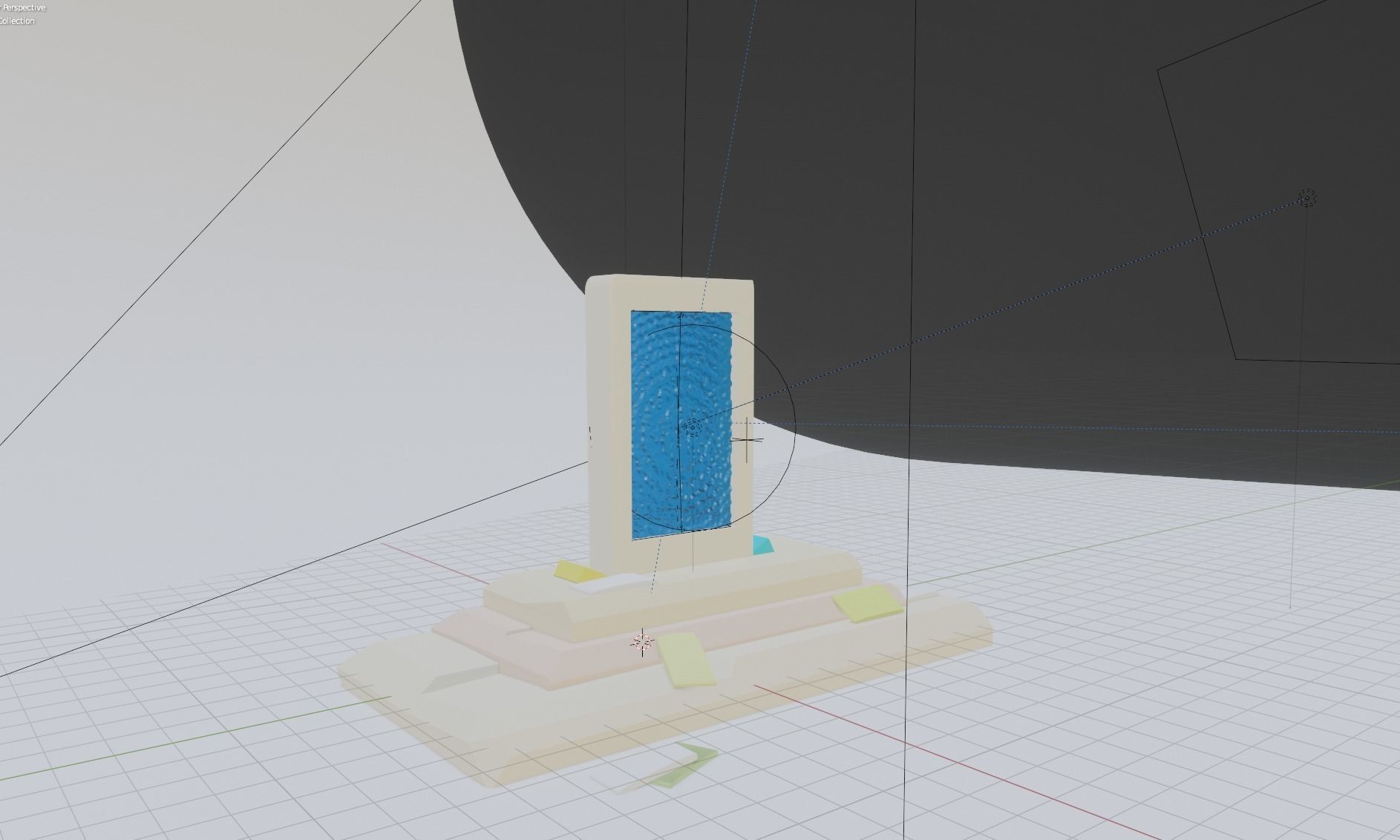 3D model LowPoly Portal monument with light in it VR / AR / low-poly ...