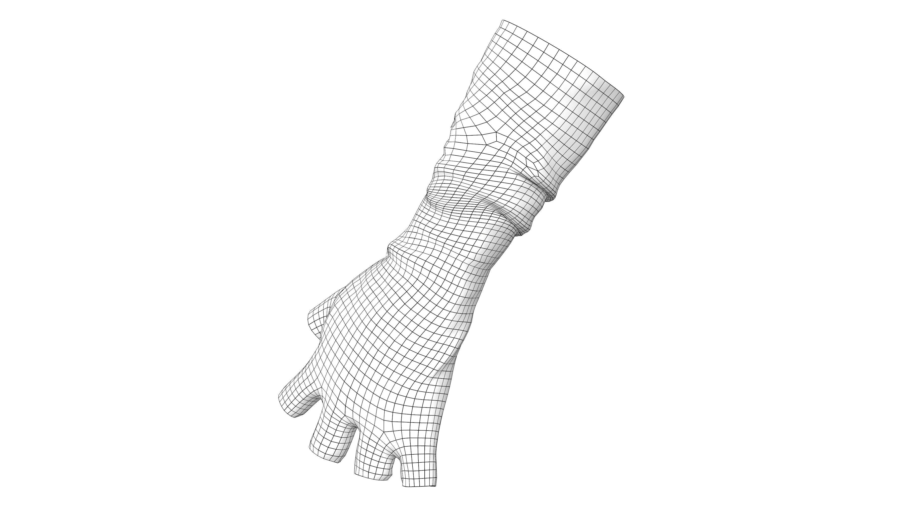 3D model Black Leather Fingerless Gloves VR / AR / low-poly | CGTrader