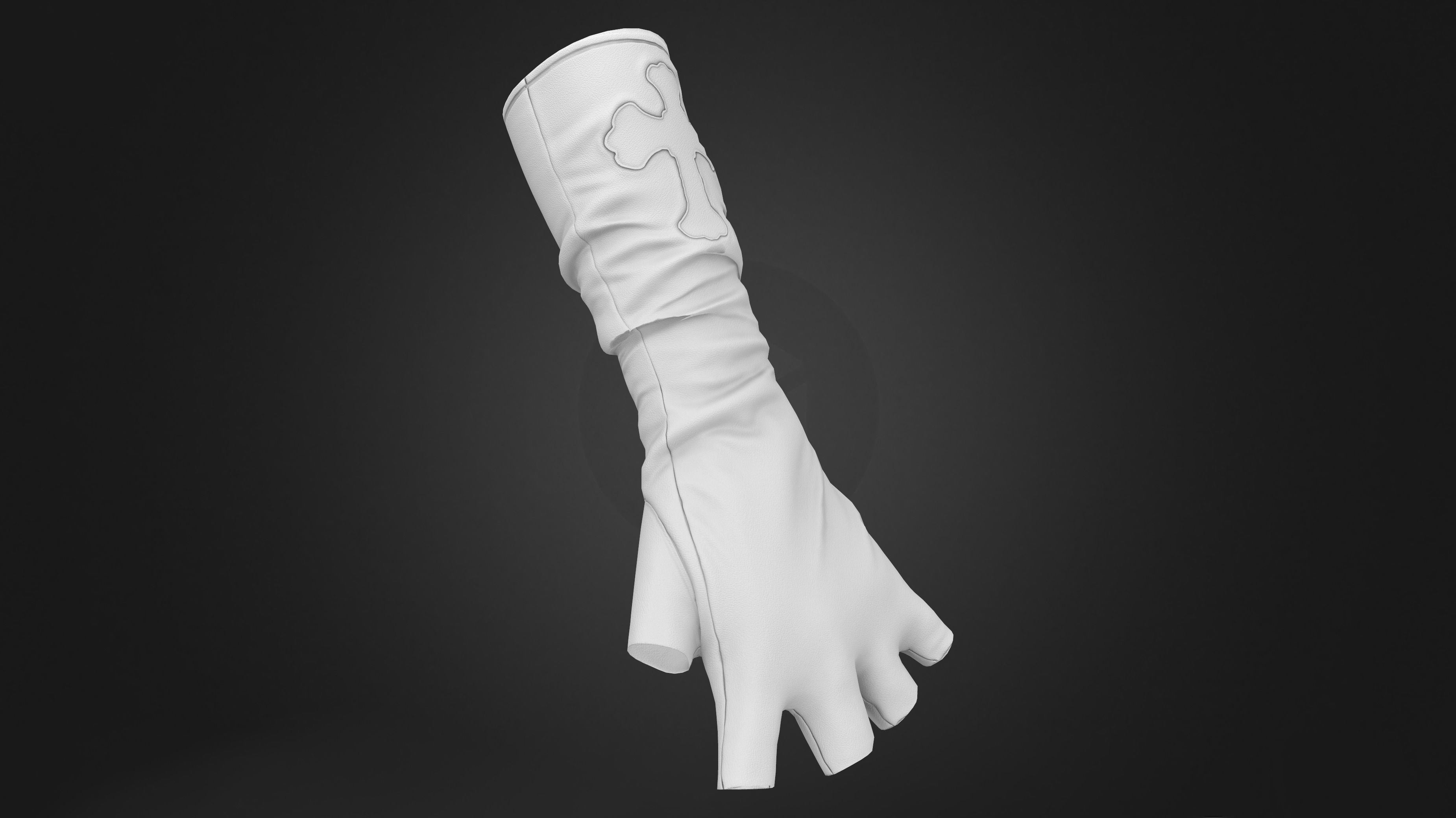3D model Black Leather Fingerless Gloves VR / AR / low-poly | CGTrader