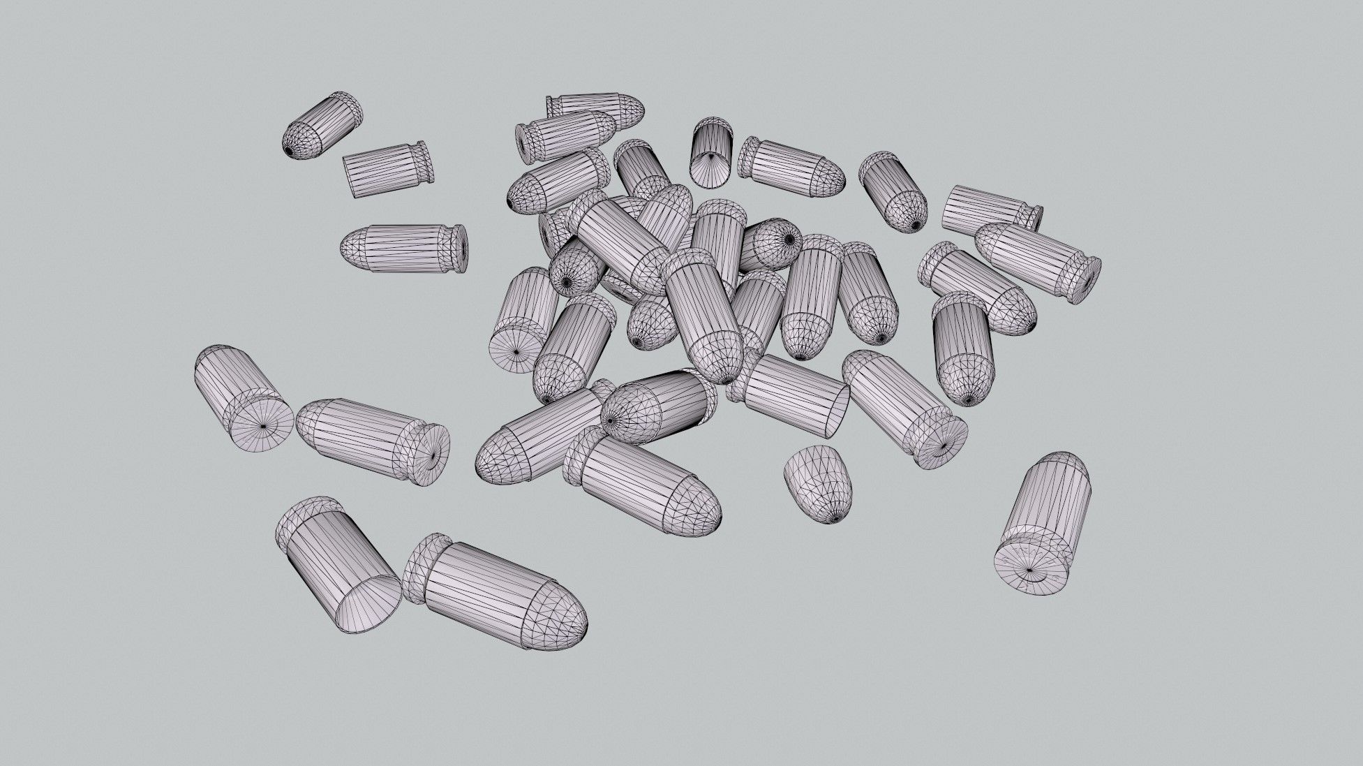 3D model Cartridge 3 bullets in shape of heart VR / AR / low-poly ...