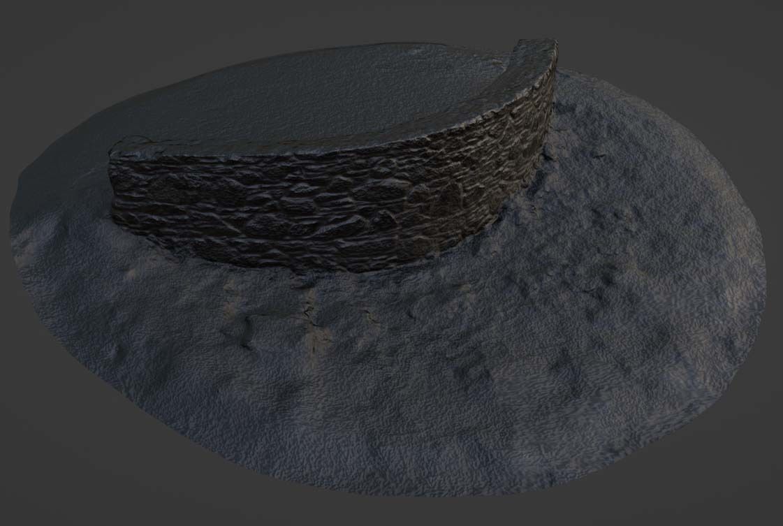 3D model Stone Wall - Realistic Curved - Photo-scanned Low-Poly 3D 2K ...