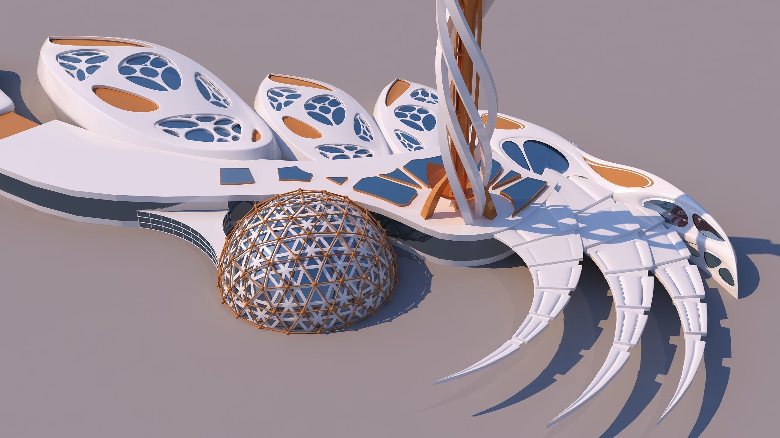 0093 - Organic Building 3D model | CGTrader