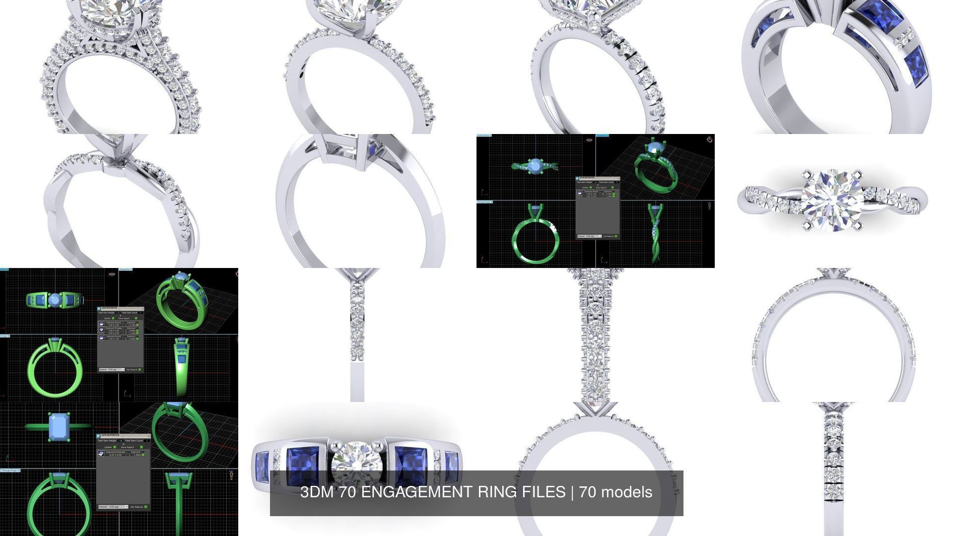 3DM 70 ENGAGEMENT RING FILES 3D Model Collection | CGTrader