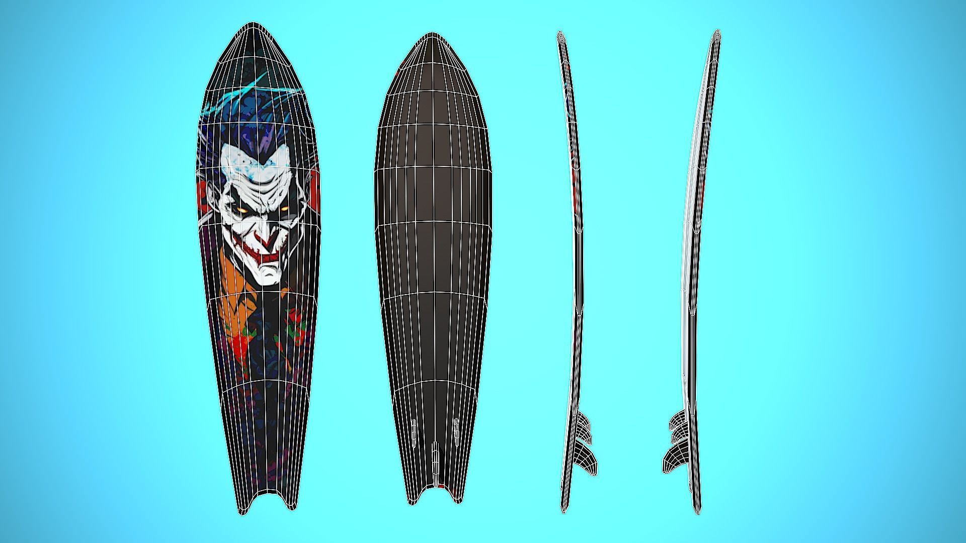 3D model SURF BOARD 16 CARTOON STYLIZED VR / AR / low-poly | CGTrader