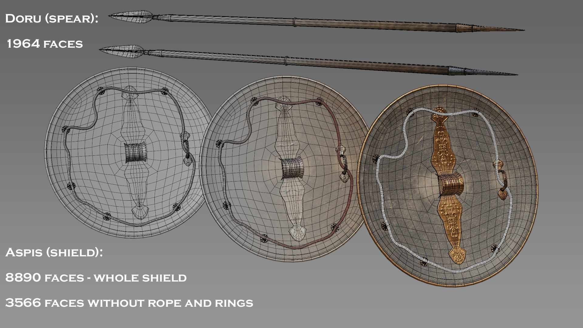 3D model Low-Poly Game Ready Ancient Greek Battle Gear Pack VR / AR ...