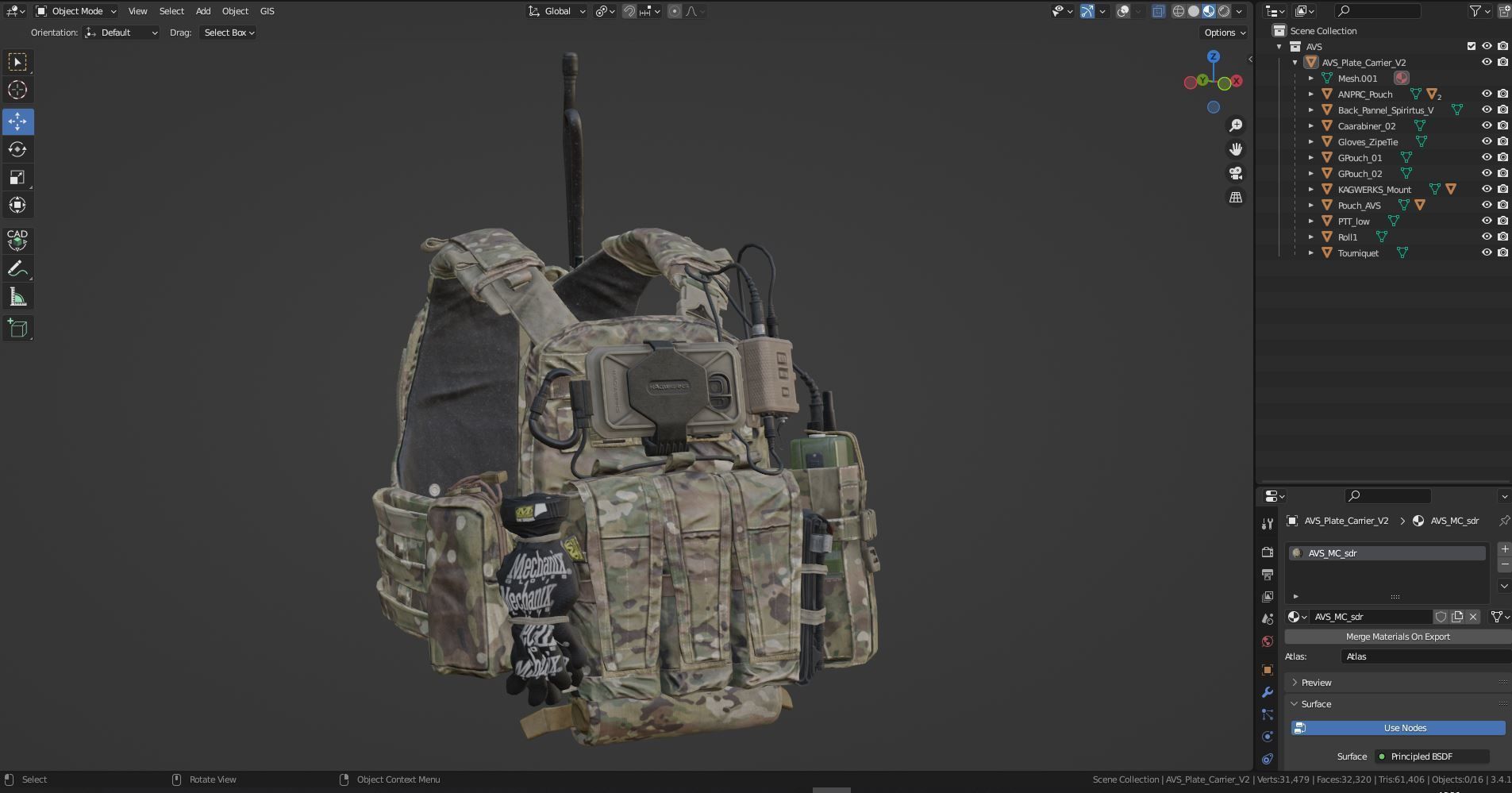 3D model AVS PLATE CARRIER V2 VR / AR / low-poly | CGTrader