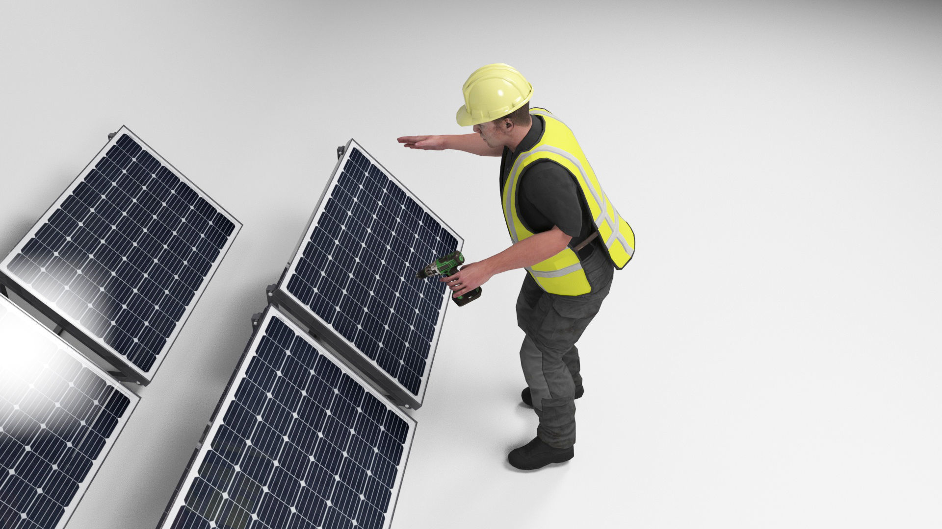3D model Solar Installation VR / AR / low-poly rigged | CGTrader