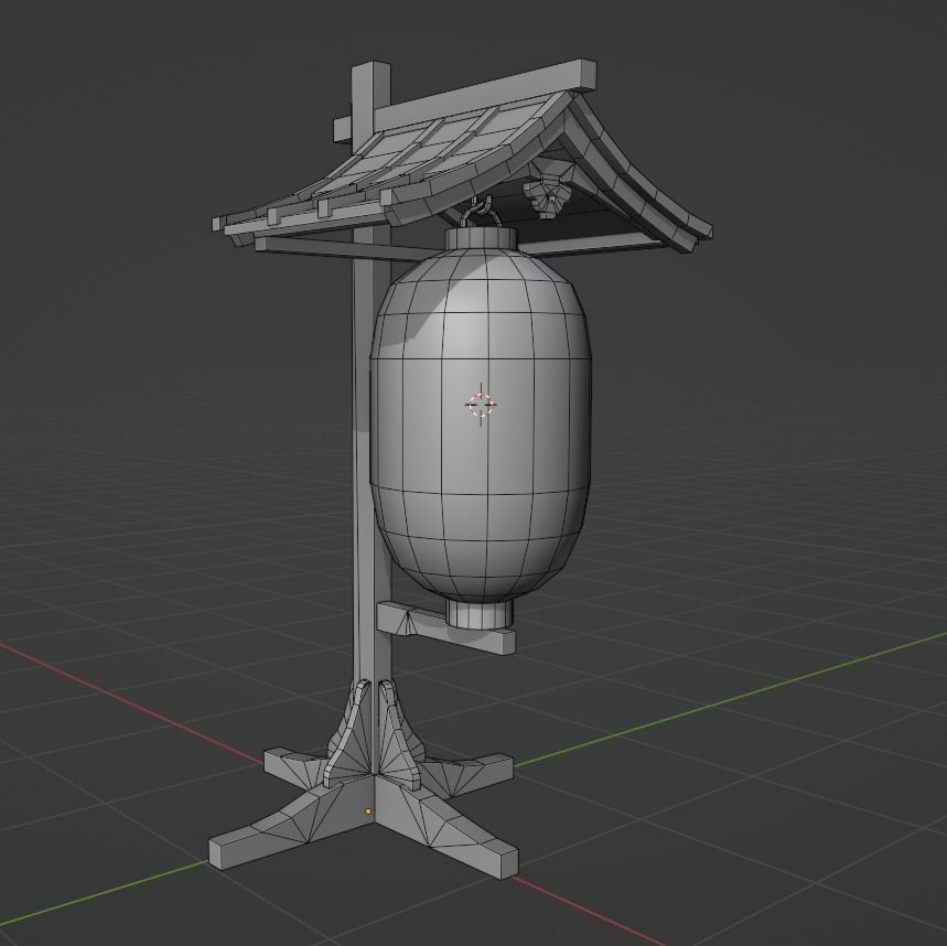 3D model Pbr Japanese lamp and post VR / AR / low-poly | CGTrader