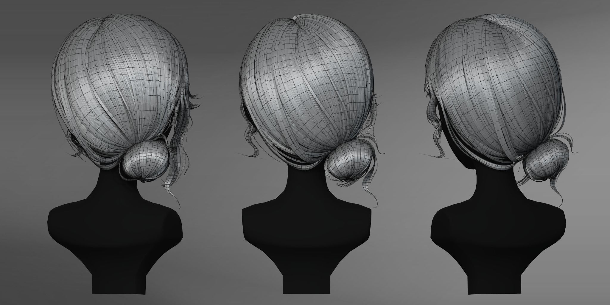 3D model Game Hair - Female Hairstyle V5 VR / AR / low-poly | CGTrader