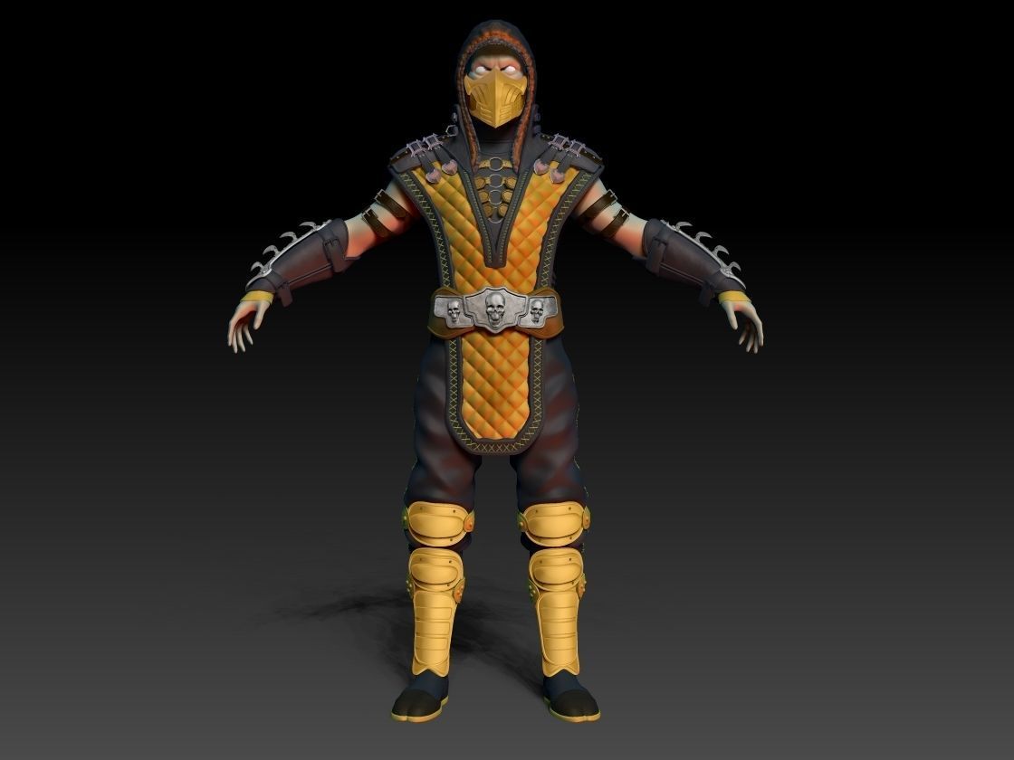 Mortal Kombat Scorpion High Poly With Mixed Armor 3D model | CGTrader