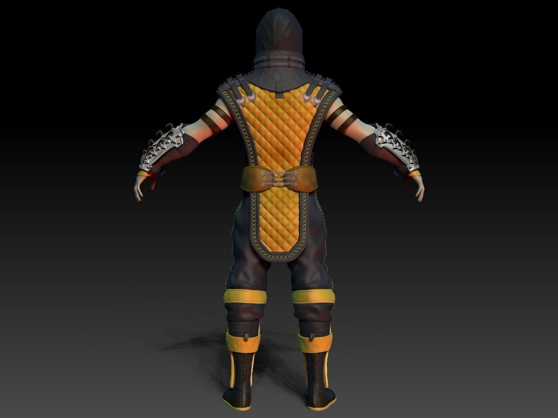 Mortal Kombat Scorpion High Poly With Mixed Armor 3D model | CGTrader
