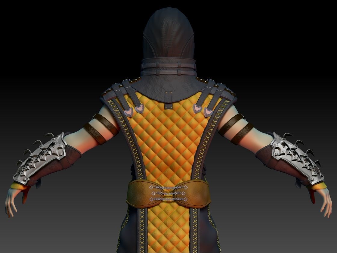 Mortal Kombat Scorpion High Poly With Mixed Armor 3D model | CGTrader