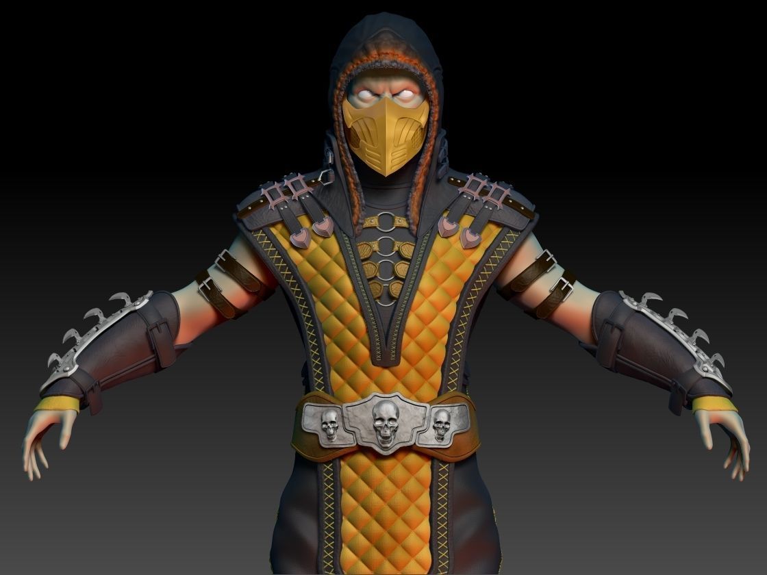 Mortal Kombat Scorpion High Poly With Mixed Armor 3D model | CGTrader