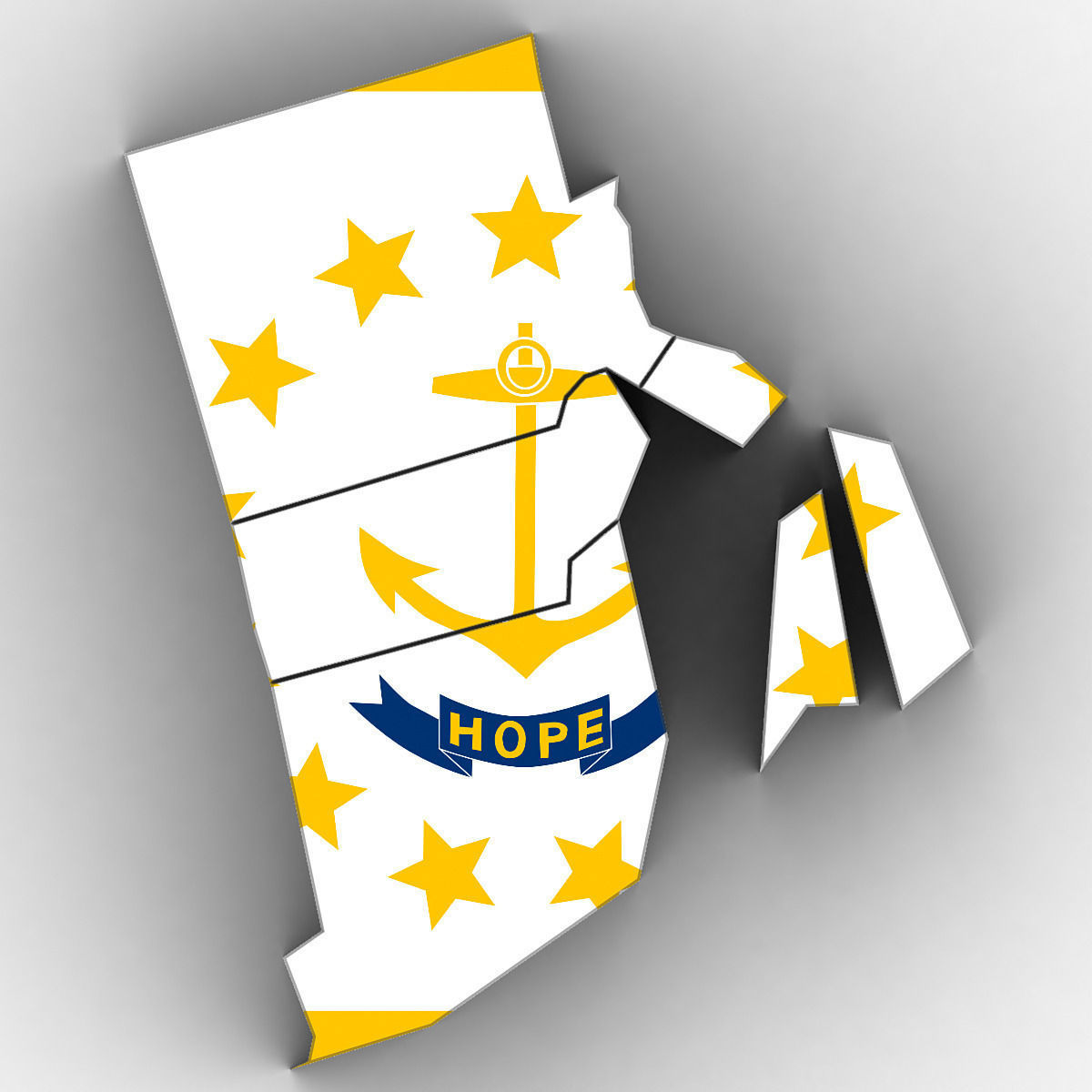 Rhode Island Political Map 3D model | CGTrader
