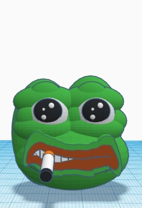 pepe smoking 3D model 3D printable | CGTrader
