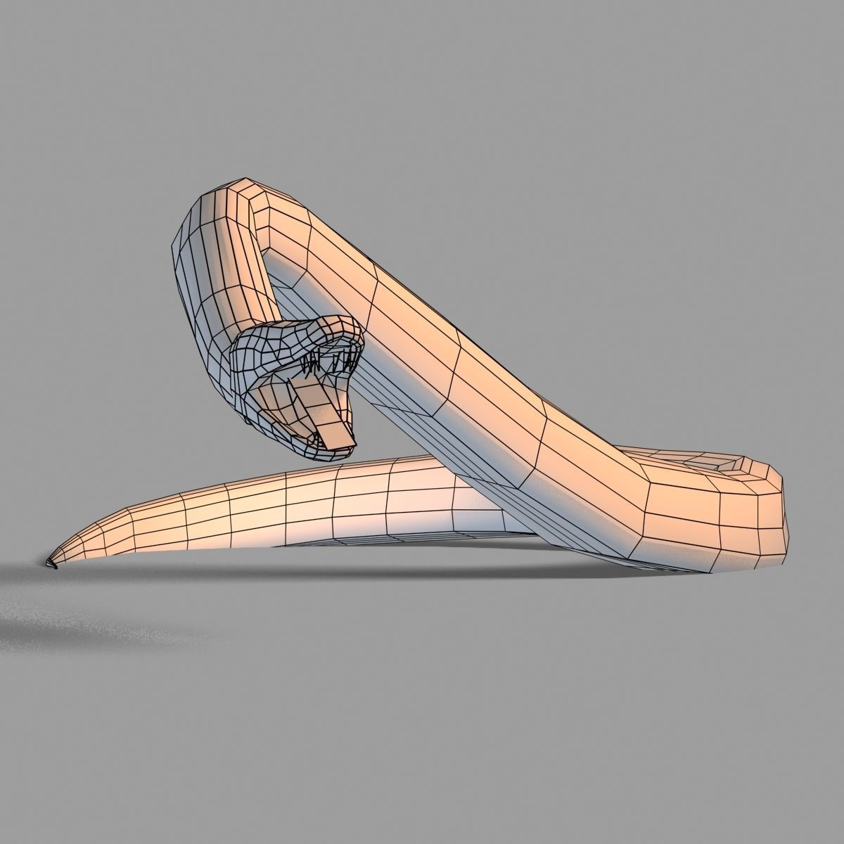 Skined LowPoly Realistic Black Python Snake 3D model rigged | CGTrader