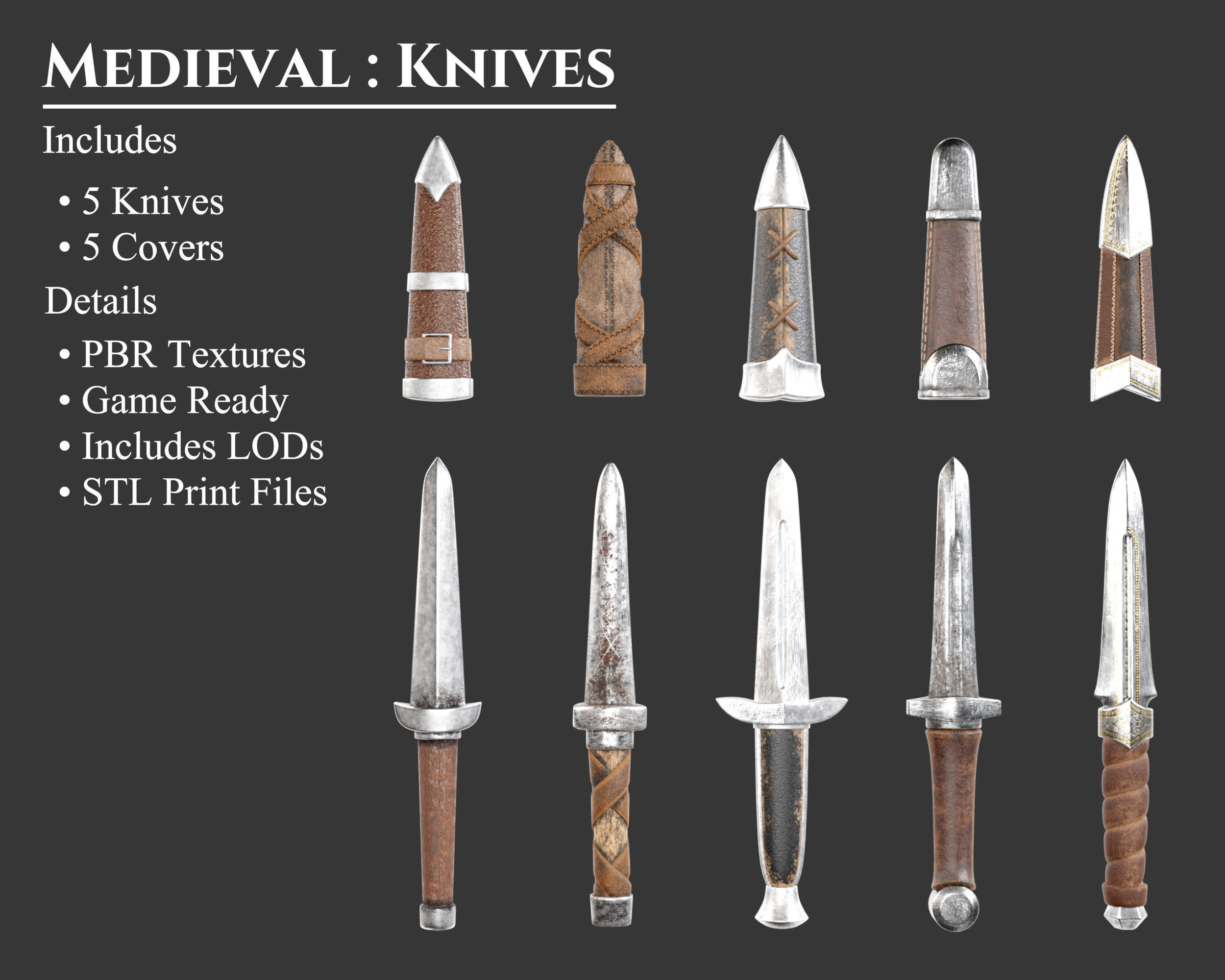 Medieval Collection Blades VR / AR / low-poly | CGTrader