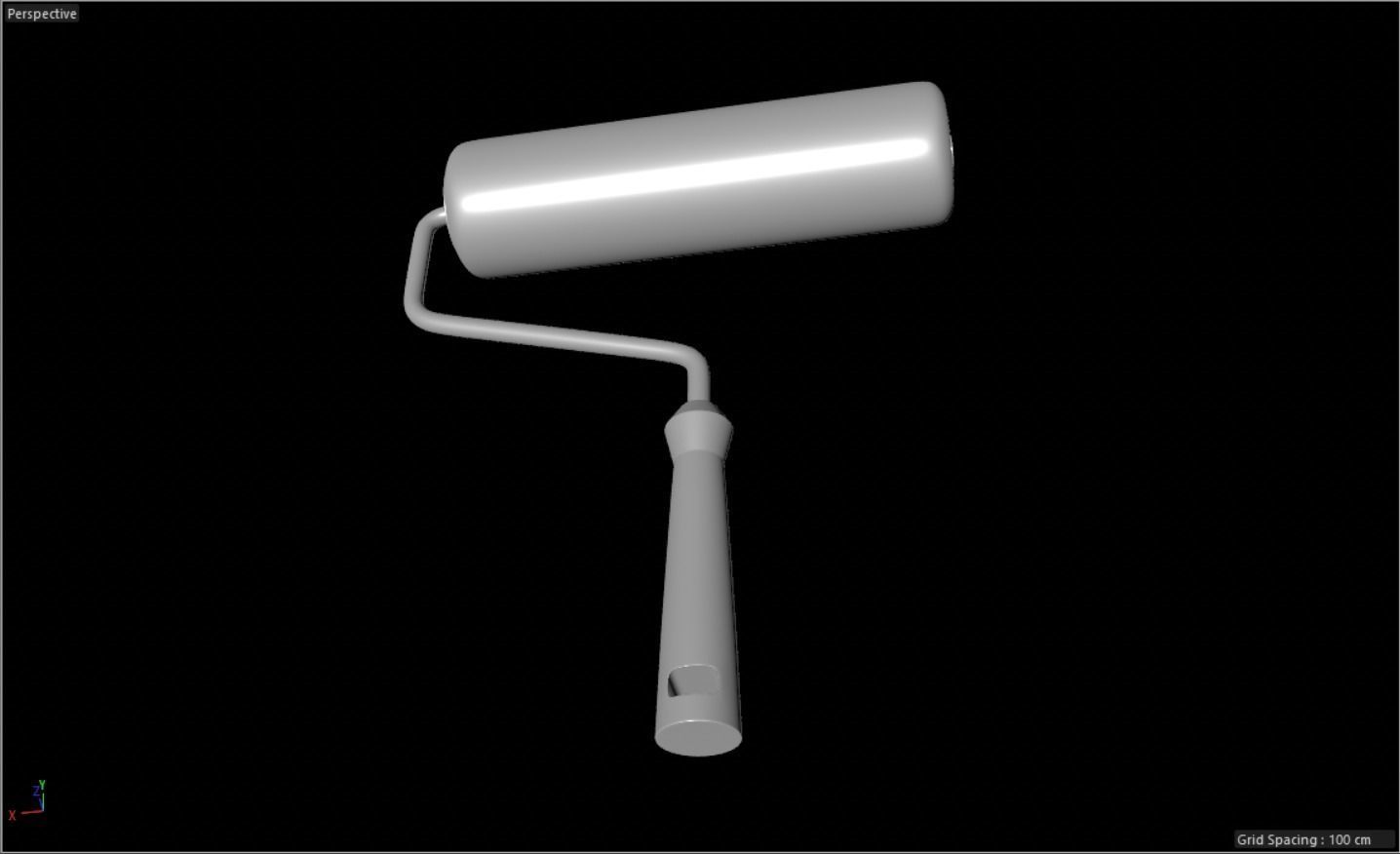 Round roller paint brush 3D model free 3D model | CGTrader