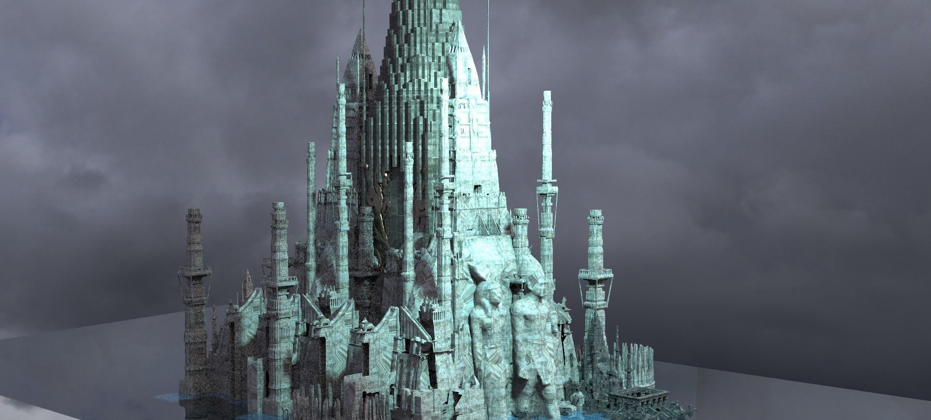 Celtic Gods Engraved City Tower 3D model | CGTrader