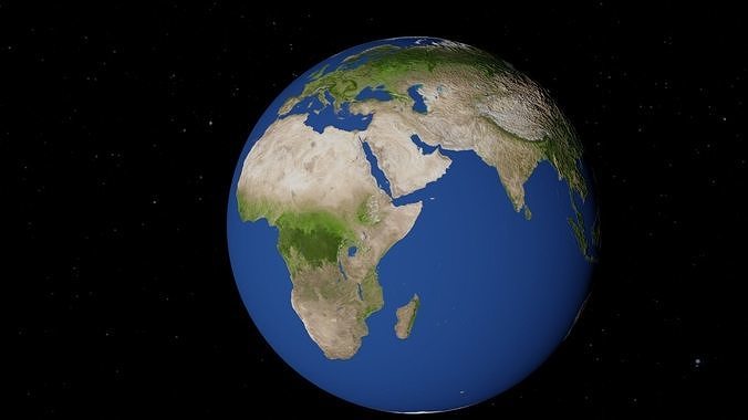 Earth in space 3D model animated rigged | CGTrader