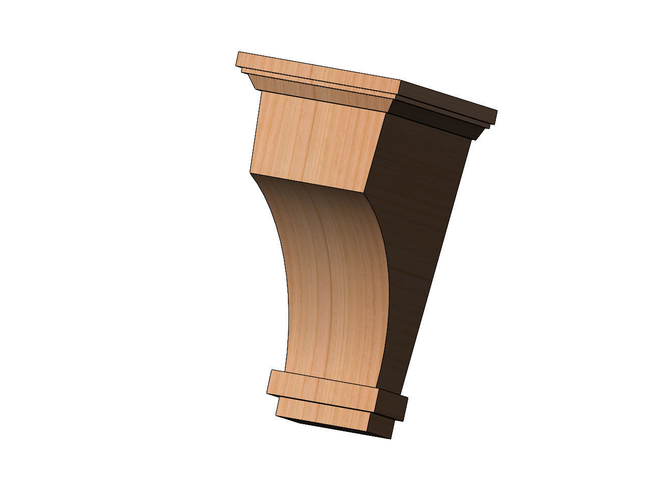 Tapered mission corbel bracket 3D model 3D printable | CGTrader